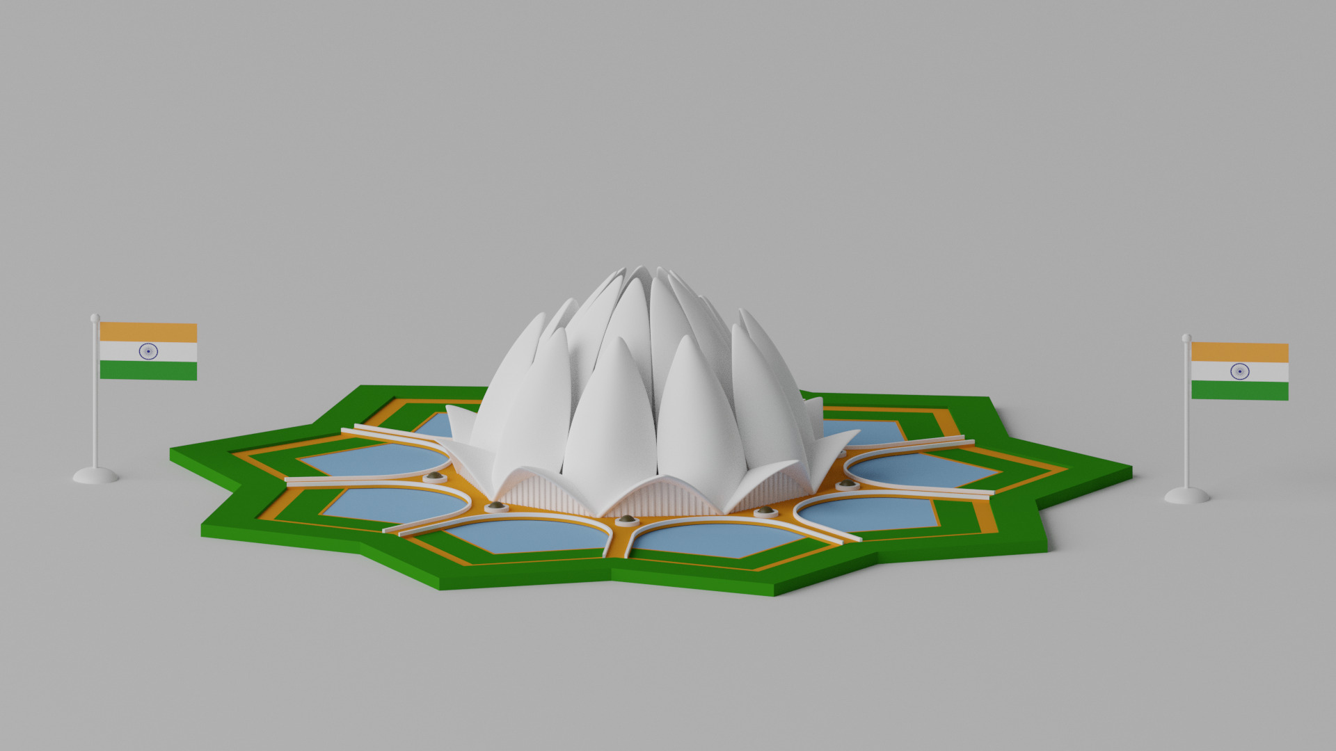 Lotus Temple India 3D model | CGTrader