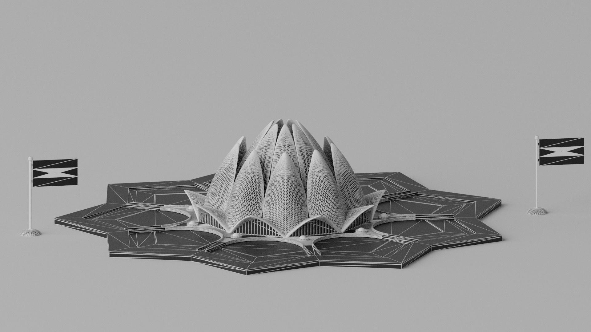 Lotus Temple India 3D model | CGTrader