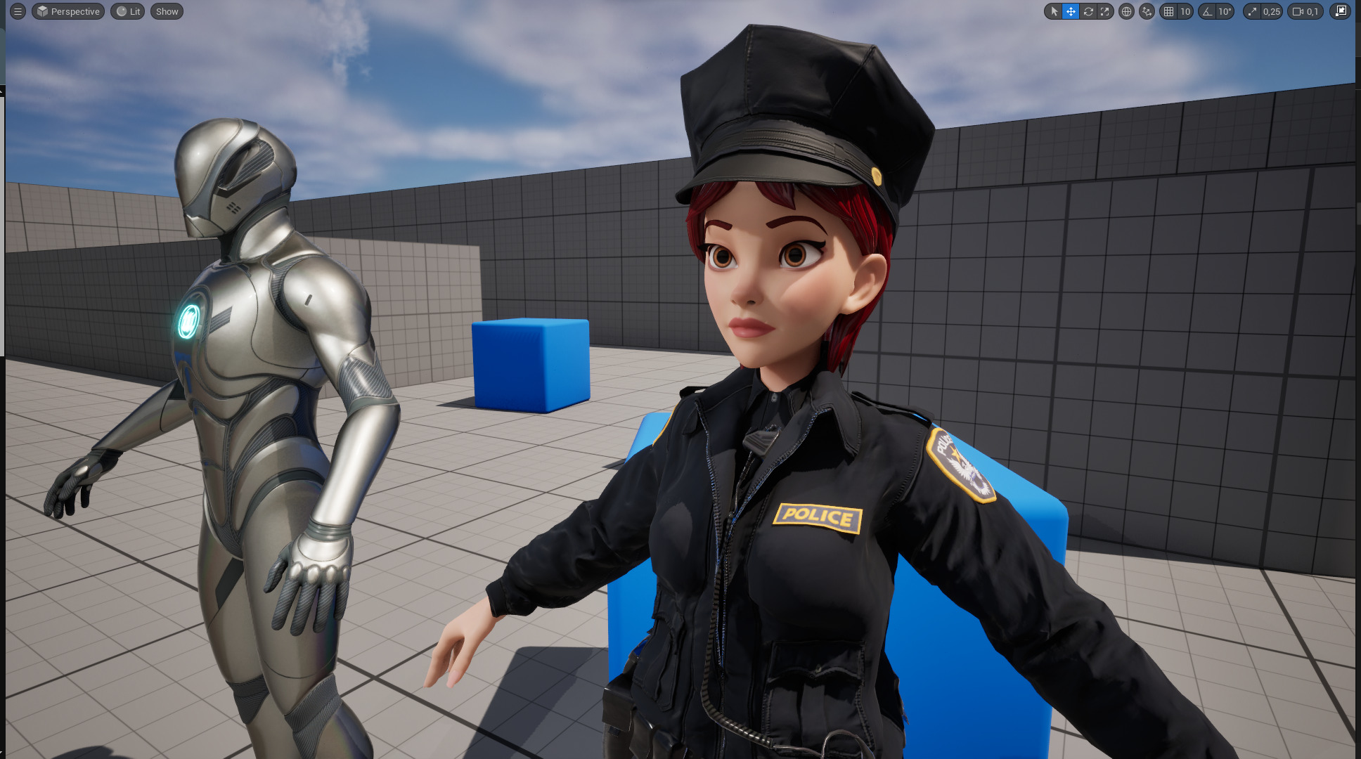 3D model Stylized Female Police Officer Rigged woman cop Policewoman VR ...