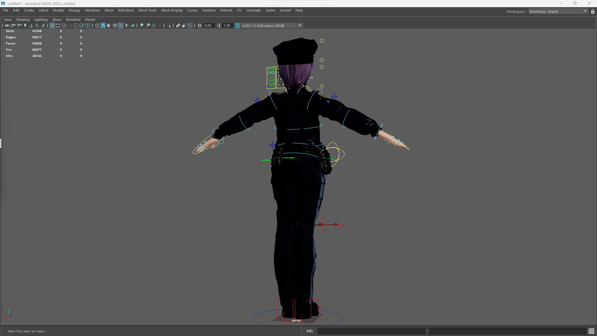 3D model Stylized Female Police Officer Rigged woman cop Policewoman VR ...