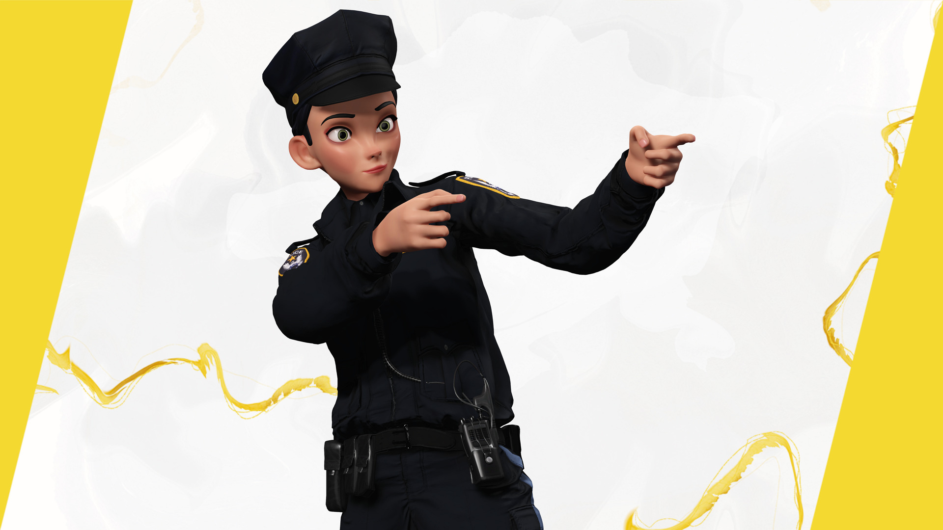 3D model Toon Police woman 3D Character Female Law Enforcement VR / AR ...