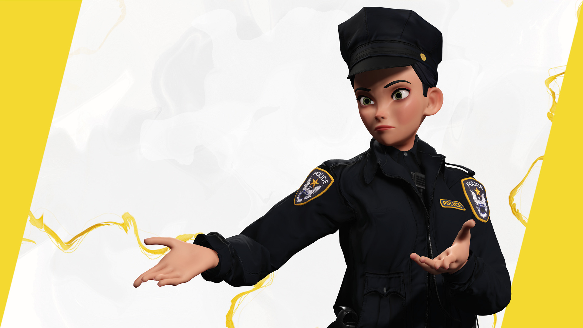 3D model Toon Police woman 3D Character Female Law Enforcement VR / AR ...