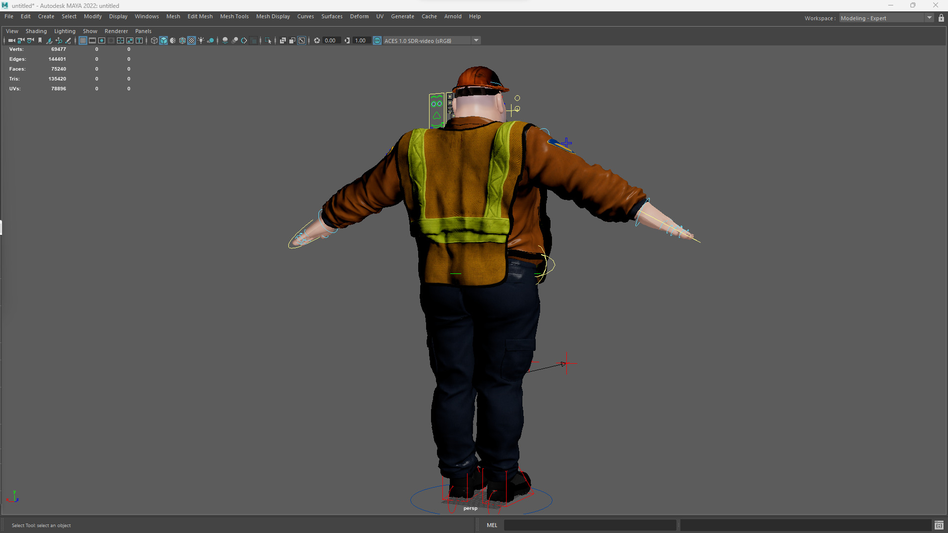 3D model Stylized Cartoon Construction Worker Rigged Foreman builder VR ...