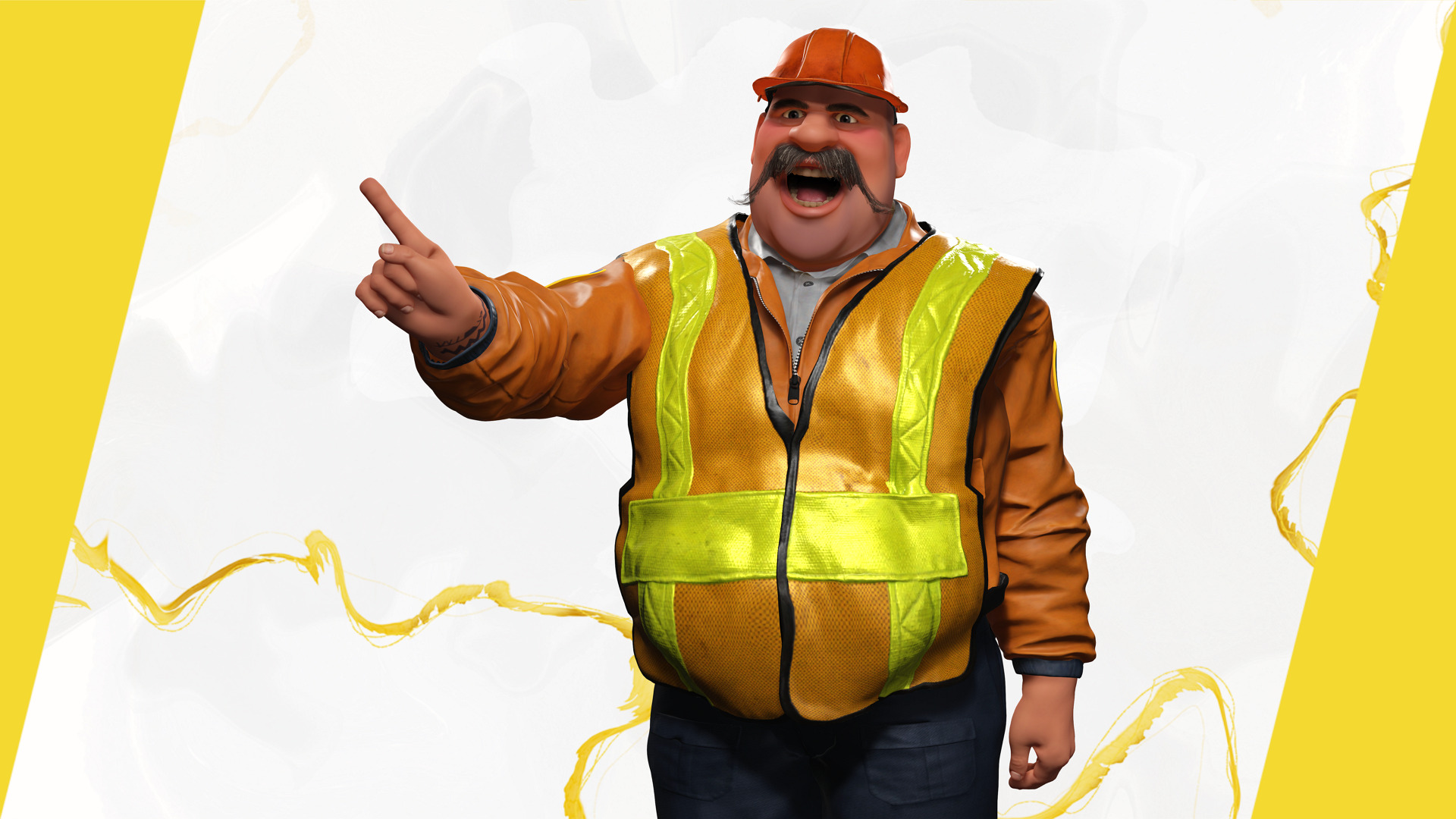 3D model Stylized Cartoon Construction Worker Rigged Foreman builder VR ...