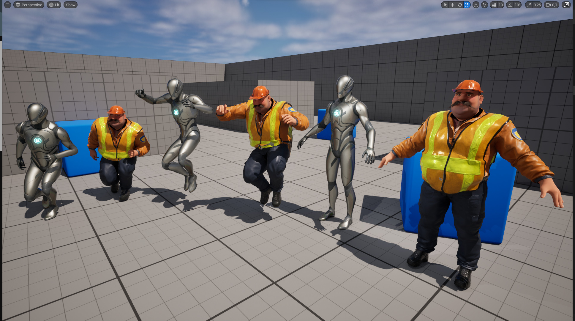 3D model Stylized Cartoon Construction Worker Rigged Foreman builder VR ...