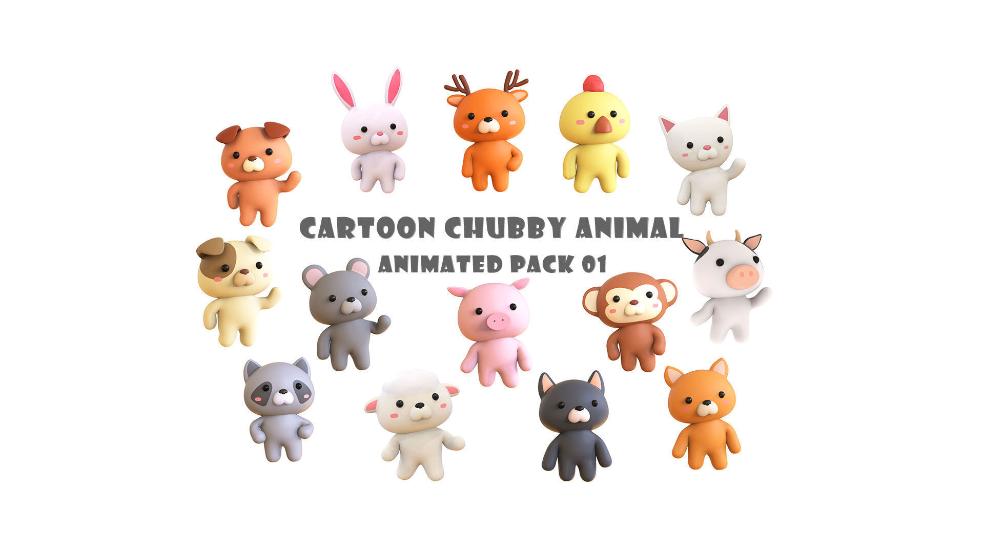 3D model Funny 3D Cartoon Characters - Chubby Animated Models VR / AR ...