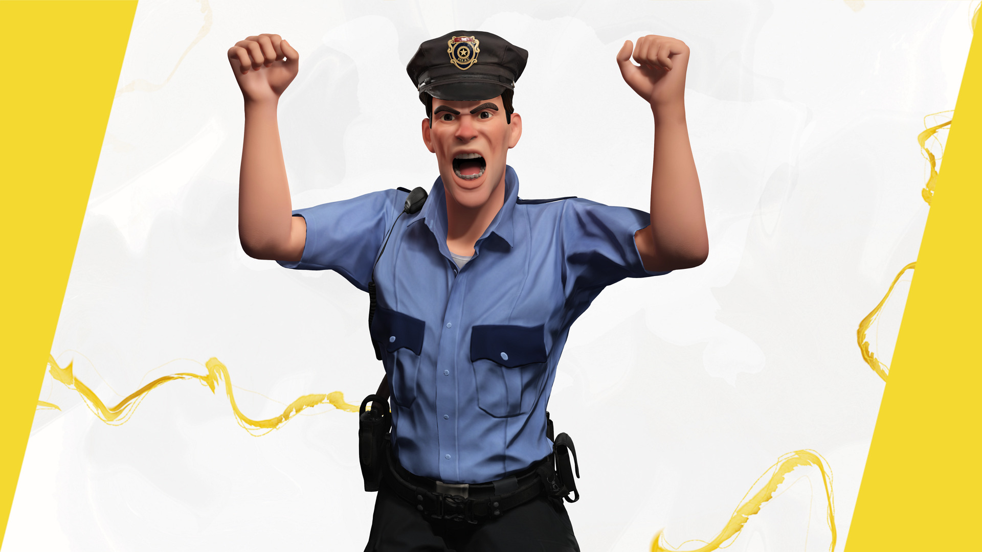 3D model Stylized Cartoon Police Officer Policeman Rigged Cop VR / AR ...