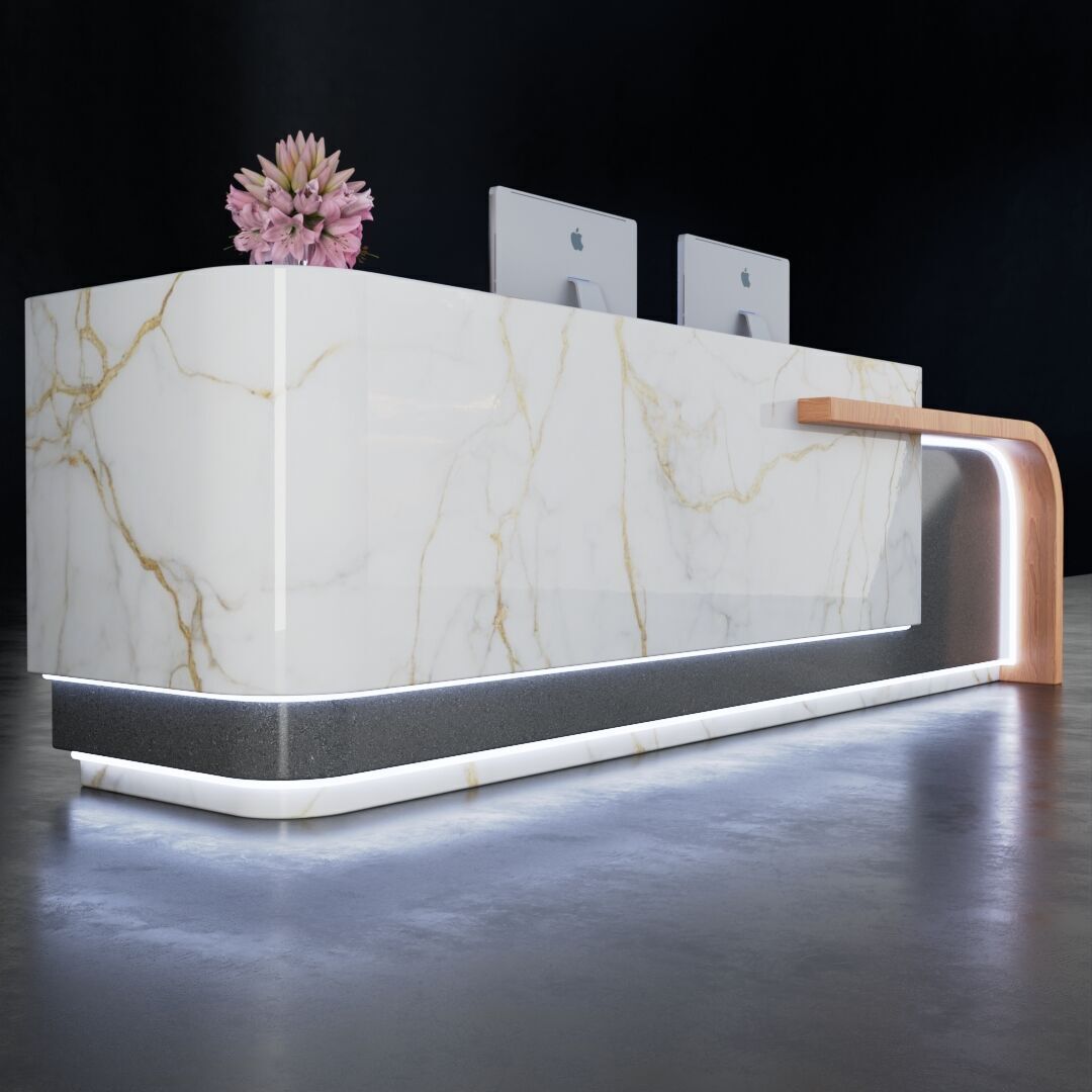 3D model reception desk design 5 VR / AR / low-poly | CGTrader