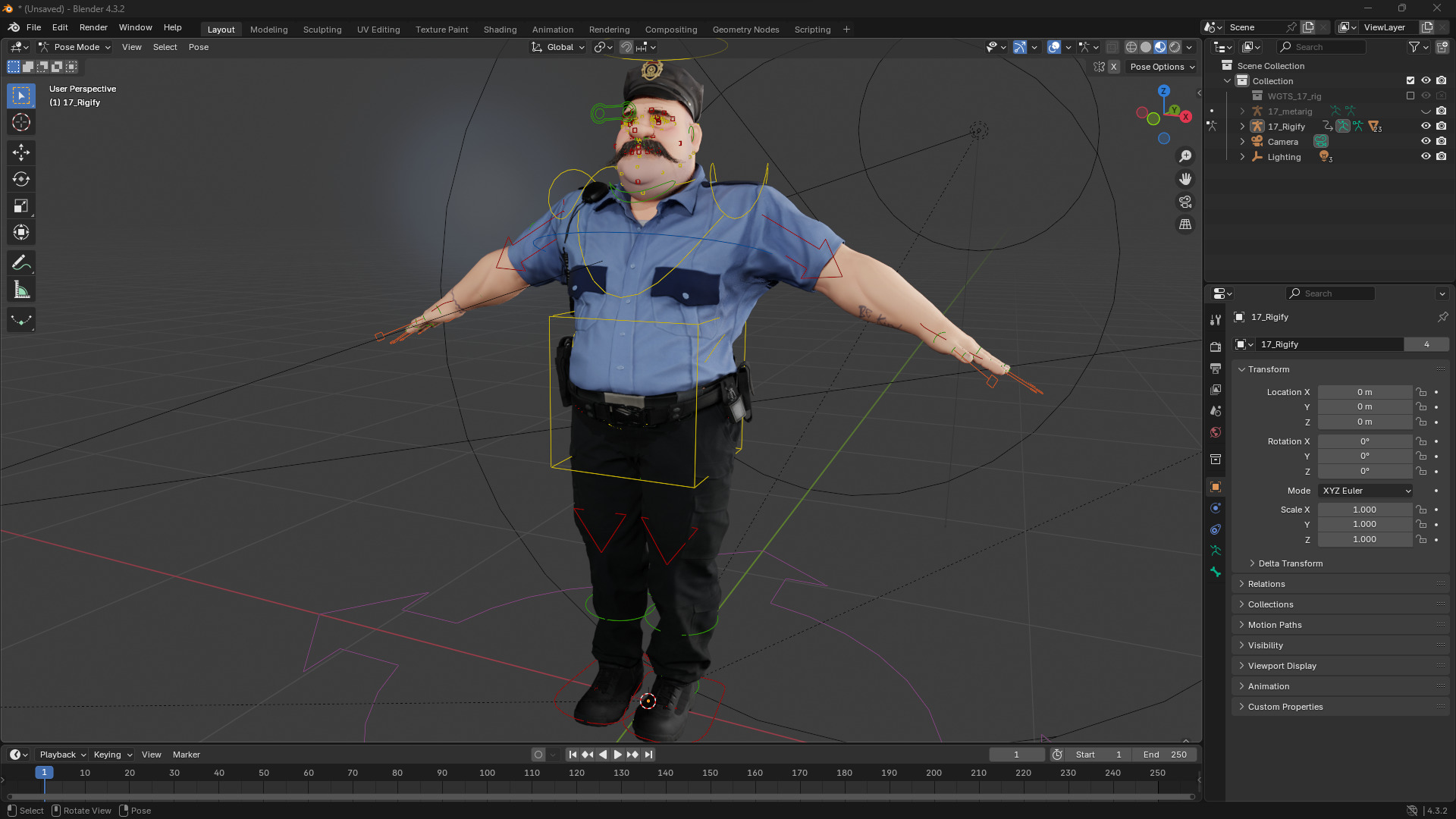 3D model Stylized Cartoon Police Officer Chubby Policeman 3D VR / AR ...