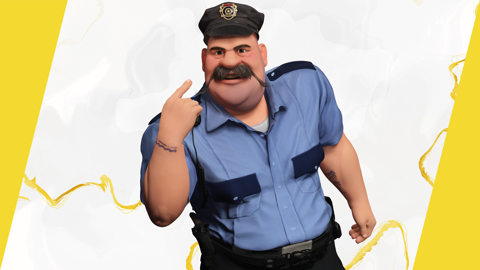 3D model Stylized Cartoon Police Officer Chubby Policeman 3D VR / AR ...