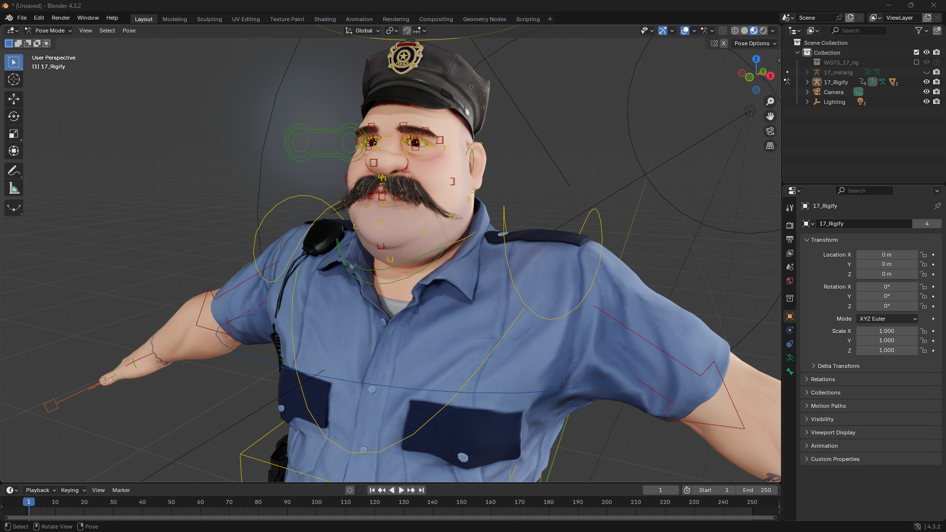 3D model Stylized Cartoon Police Officer Chubby Policeman 3D VR / AR ...