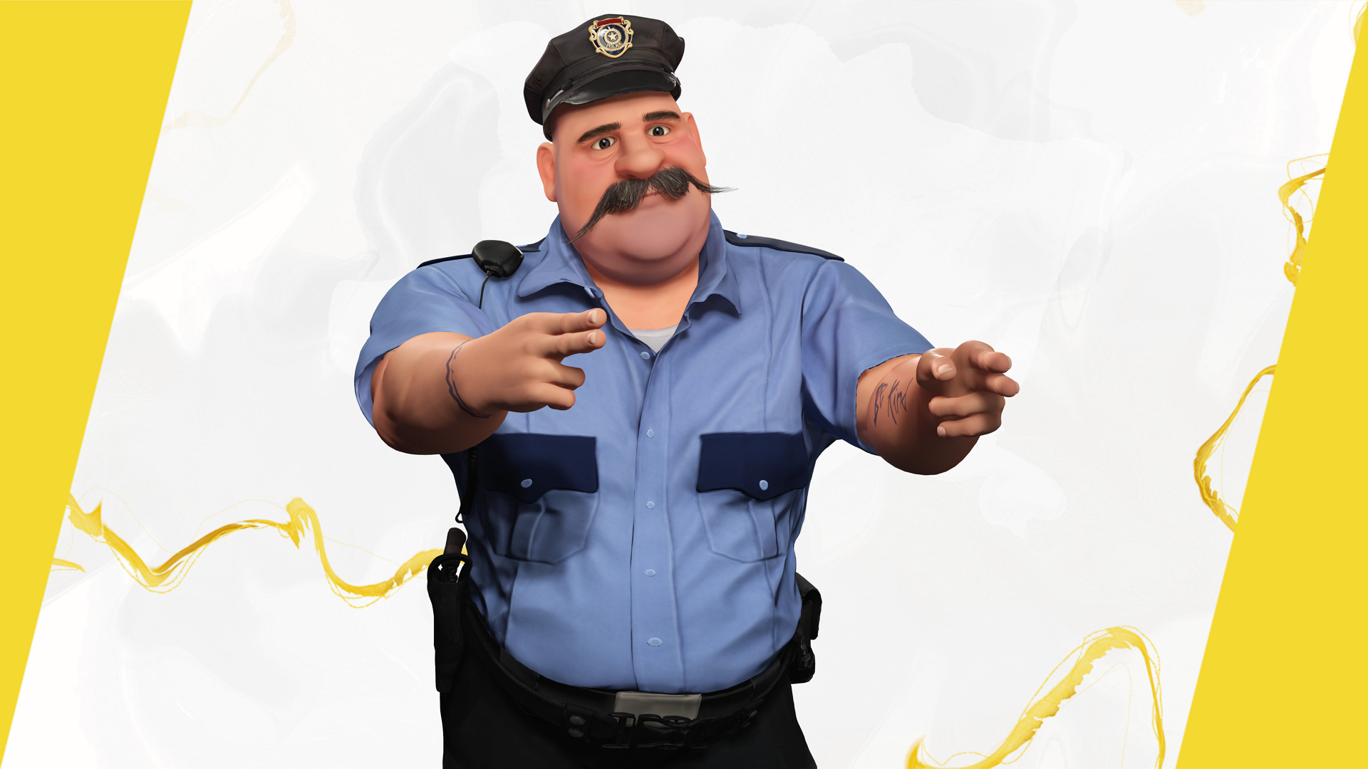 3D model Stylized Cartoon Police Officer Chubby Policeman 3D VR / AR ...