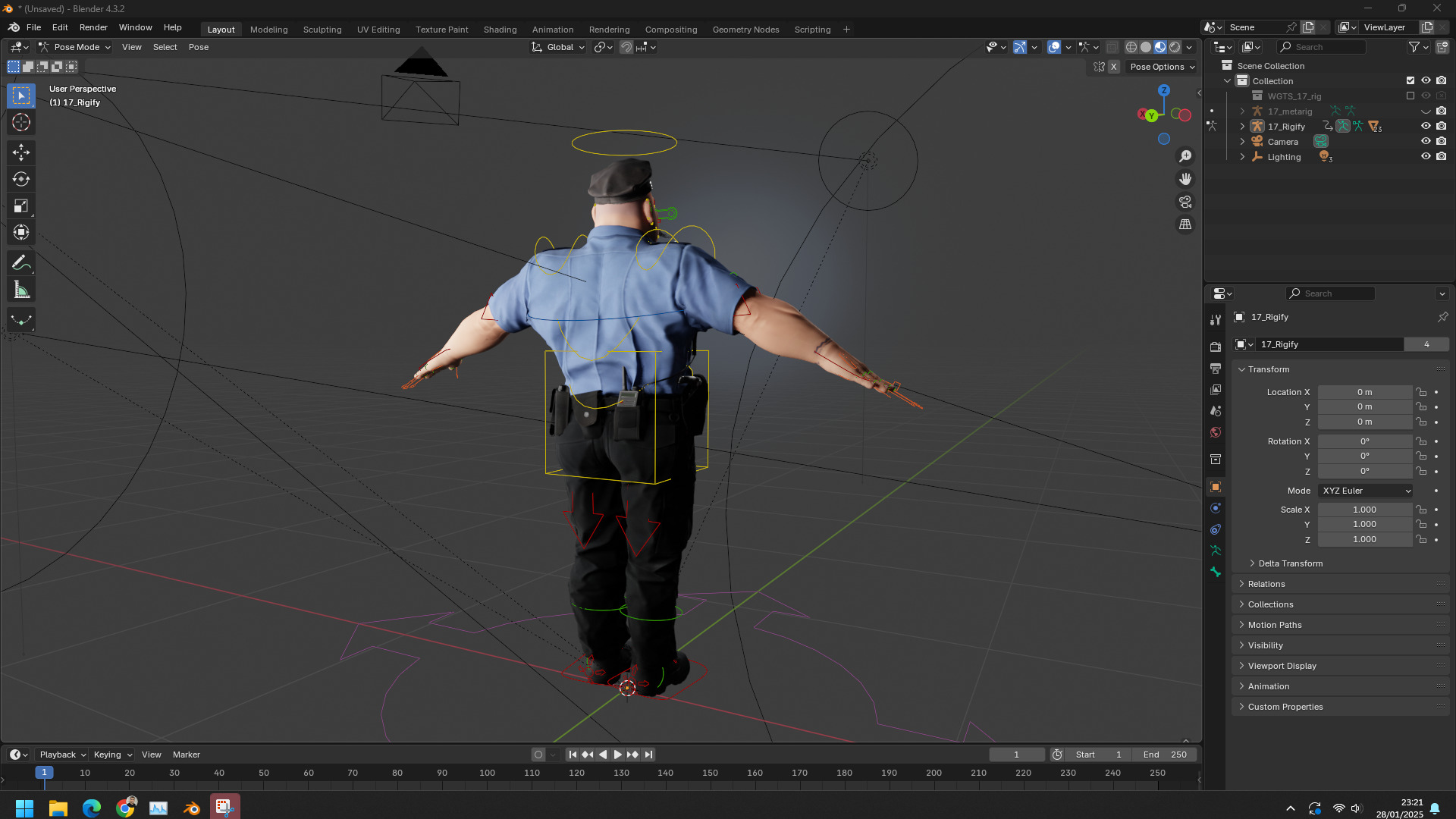 3D model Stylized Cartoon Police Officer Chubby Policeman 3D VR / AR ...