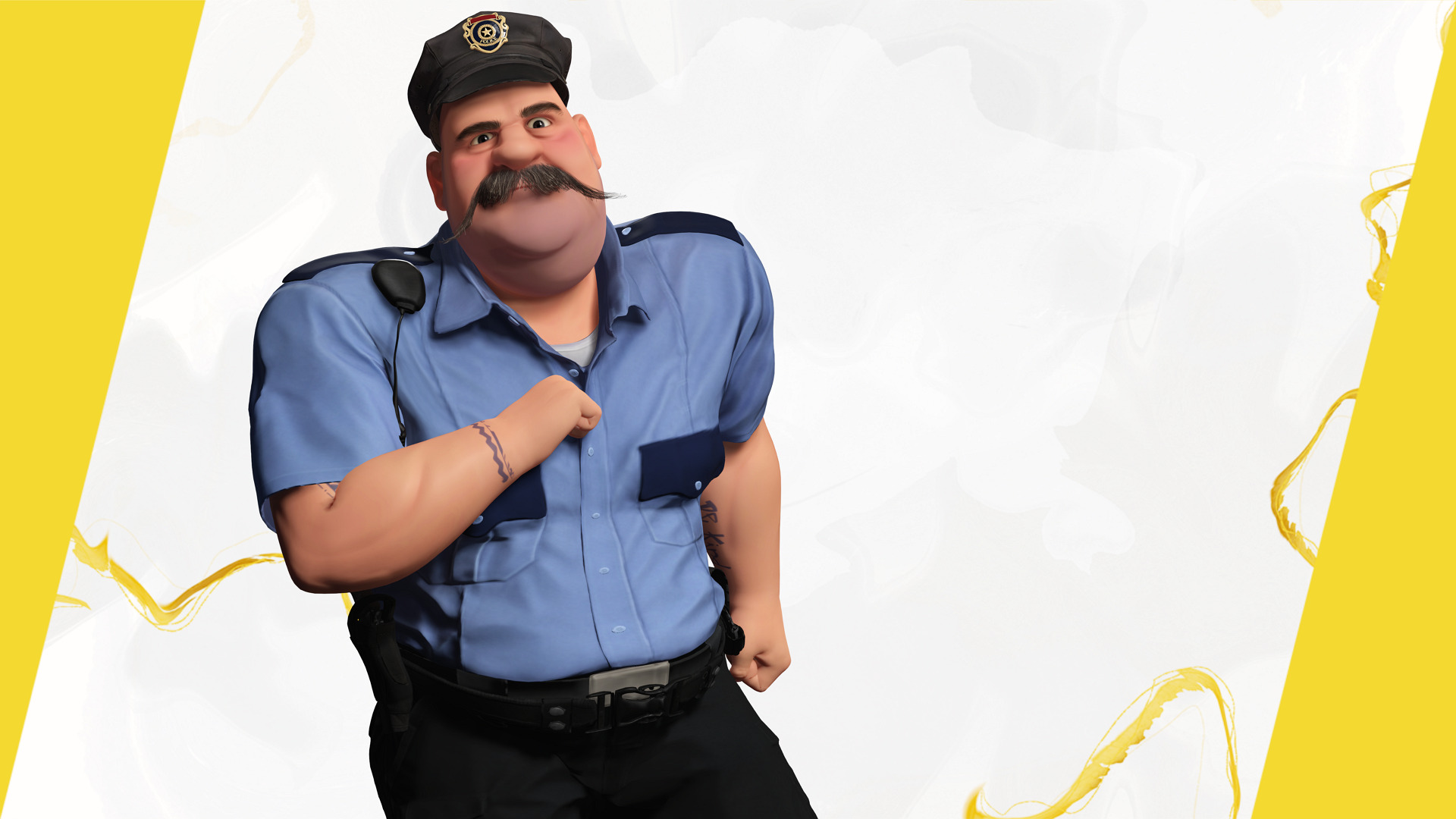 3D model Stylized Cartoon Police Officer Chubby Policeman 3D VR / AR ...
