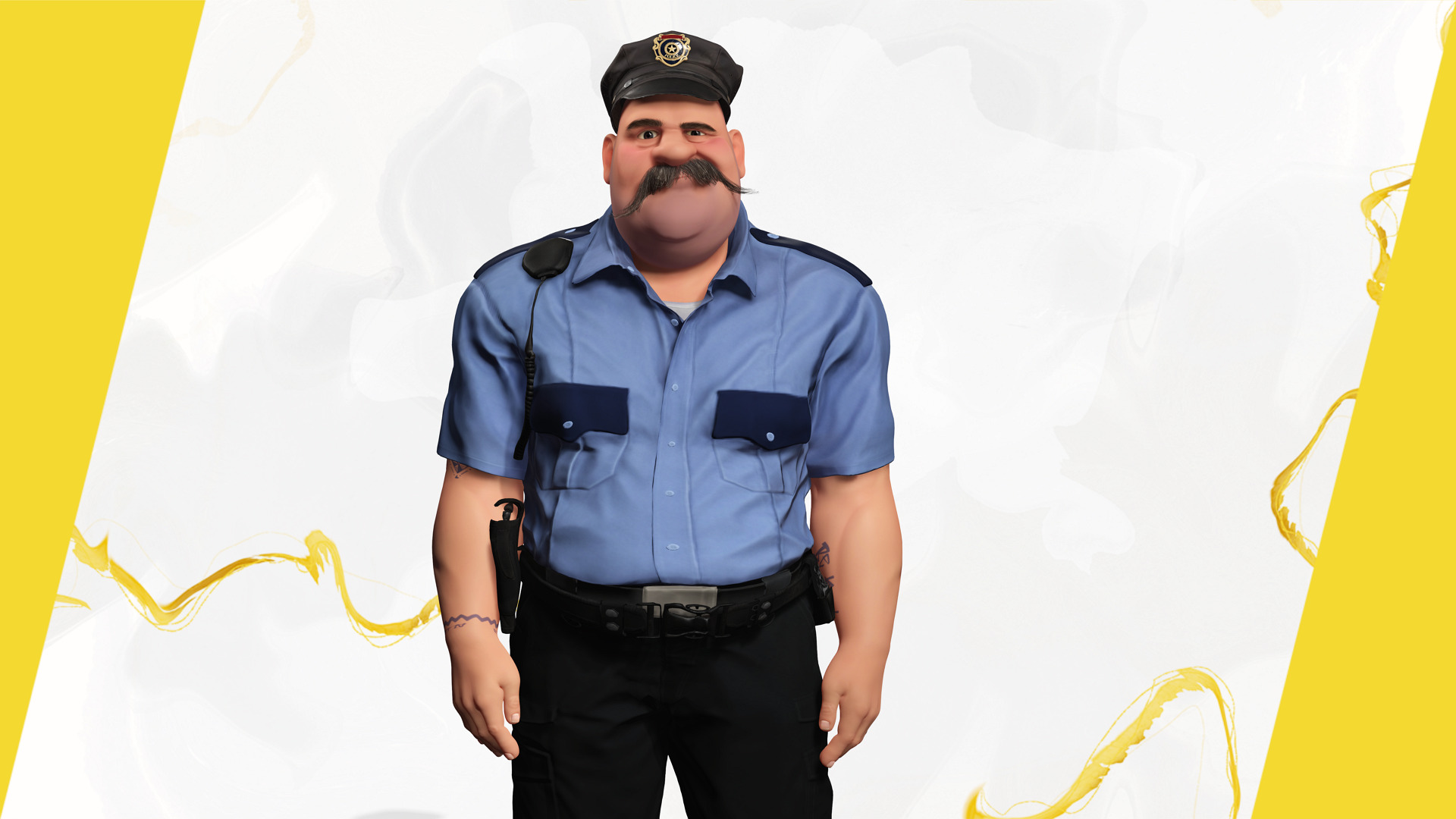 3D model Stylized Cartoon Police Officer Chubby Policeman 3D VR / AR ...