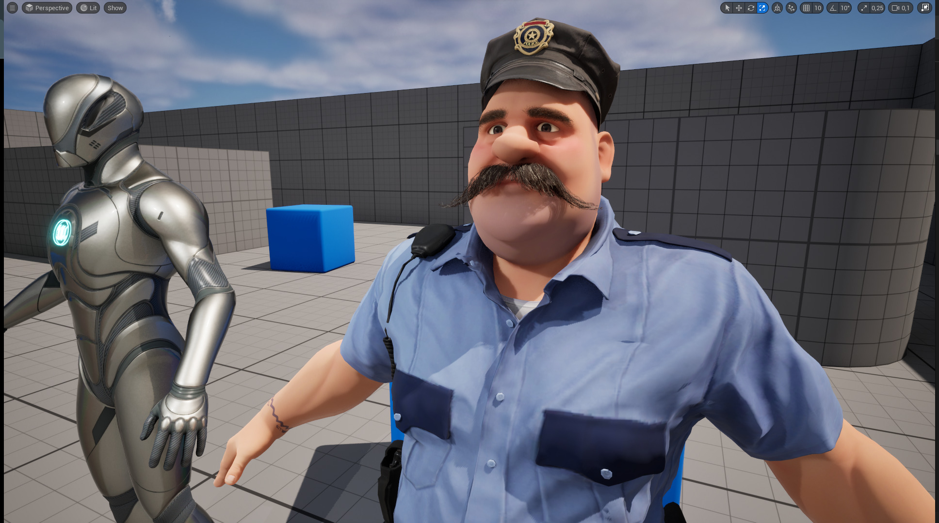 3D model Stylized Cartoon Police Officer Chubby Policeman 3D VR / AR ...