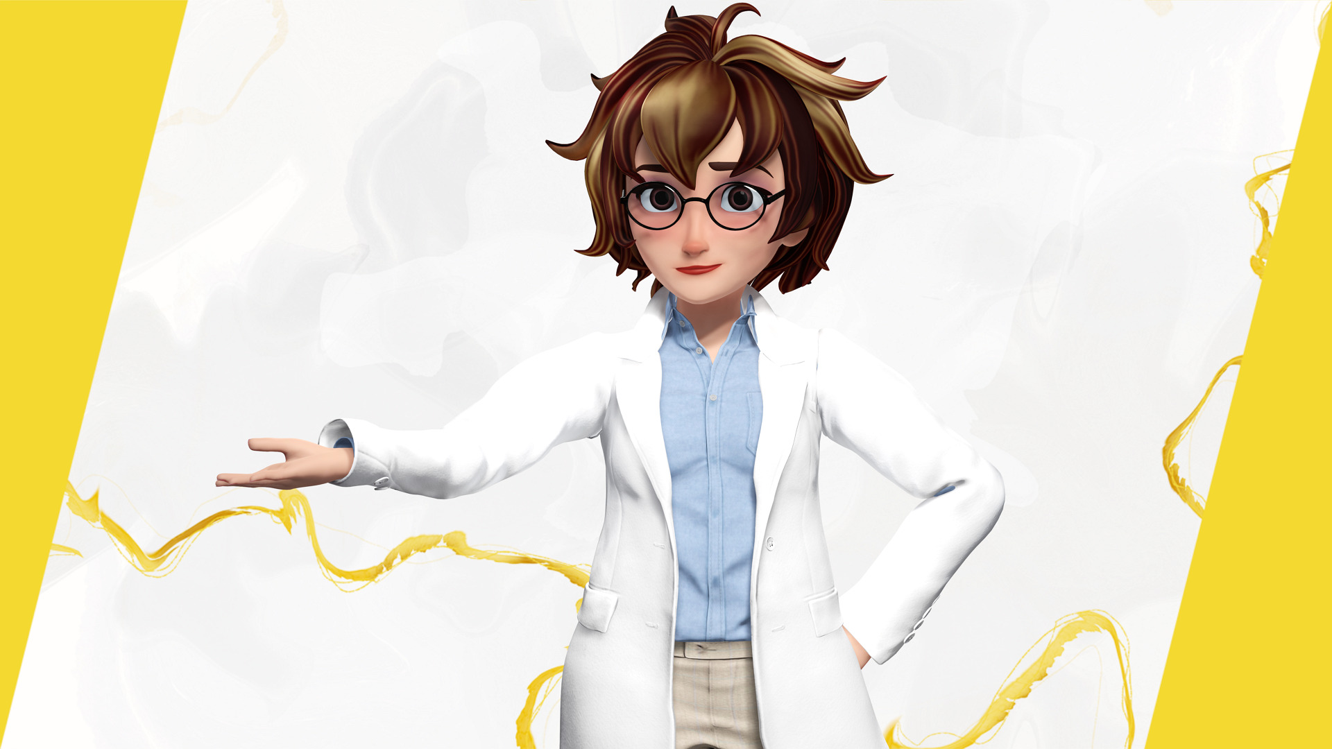 3D model Stylized Cartoon Female Scientist or Teacher or Doctor Rigged ...
