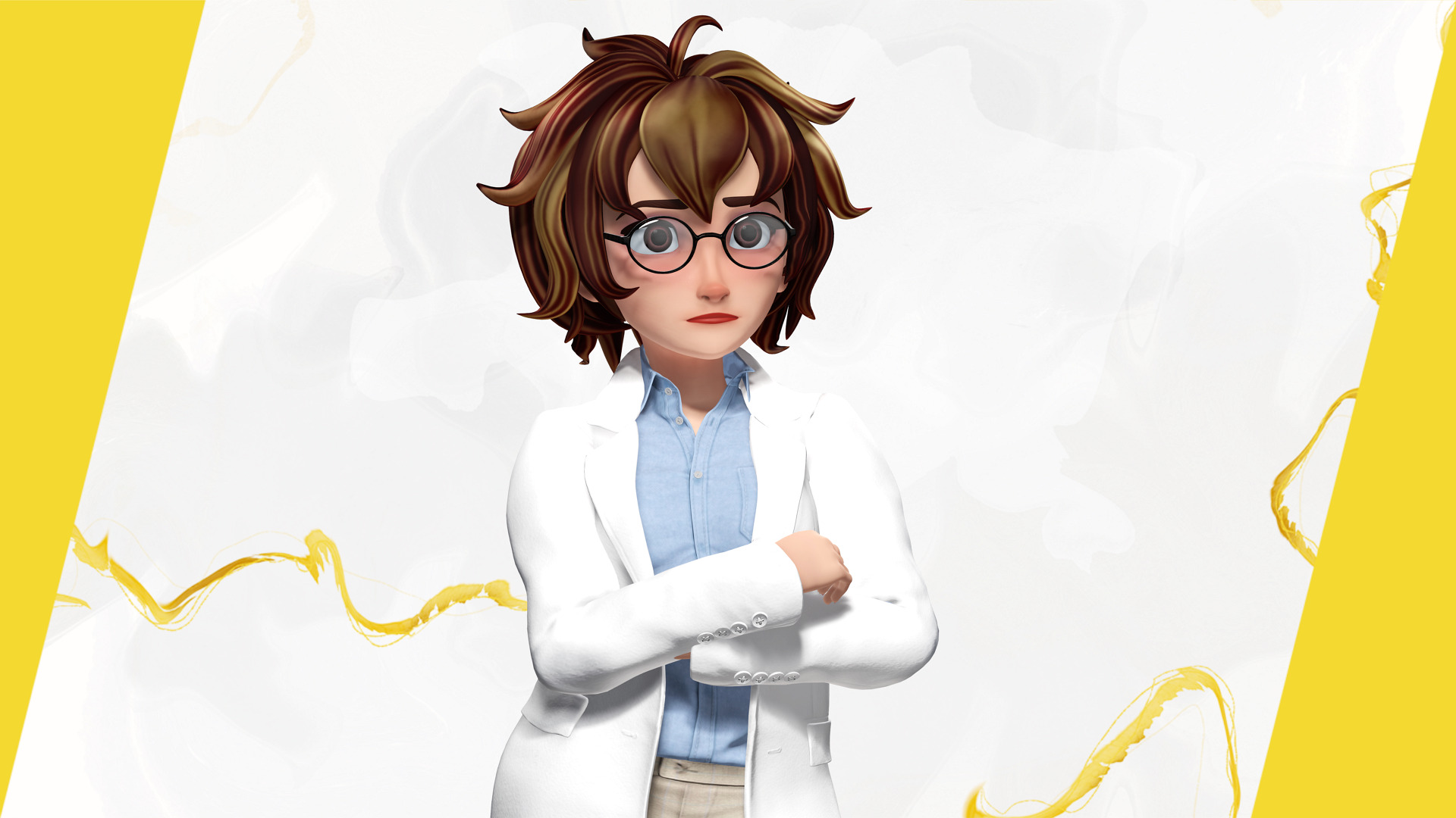 3D model Stylized Cartoon Female Scientist or Teacher or Doctor Rigged ...