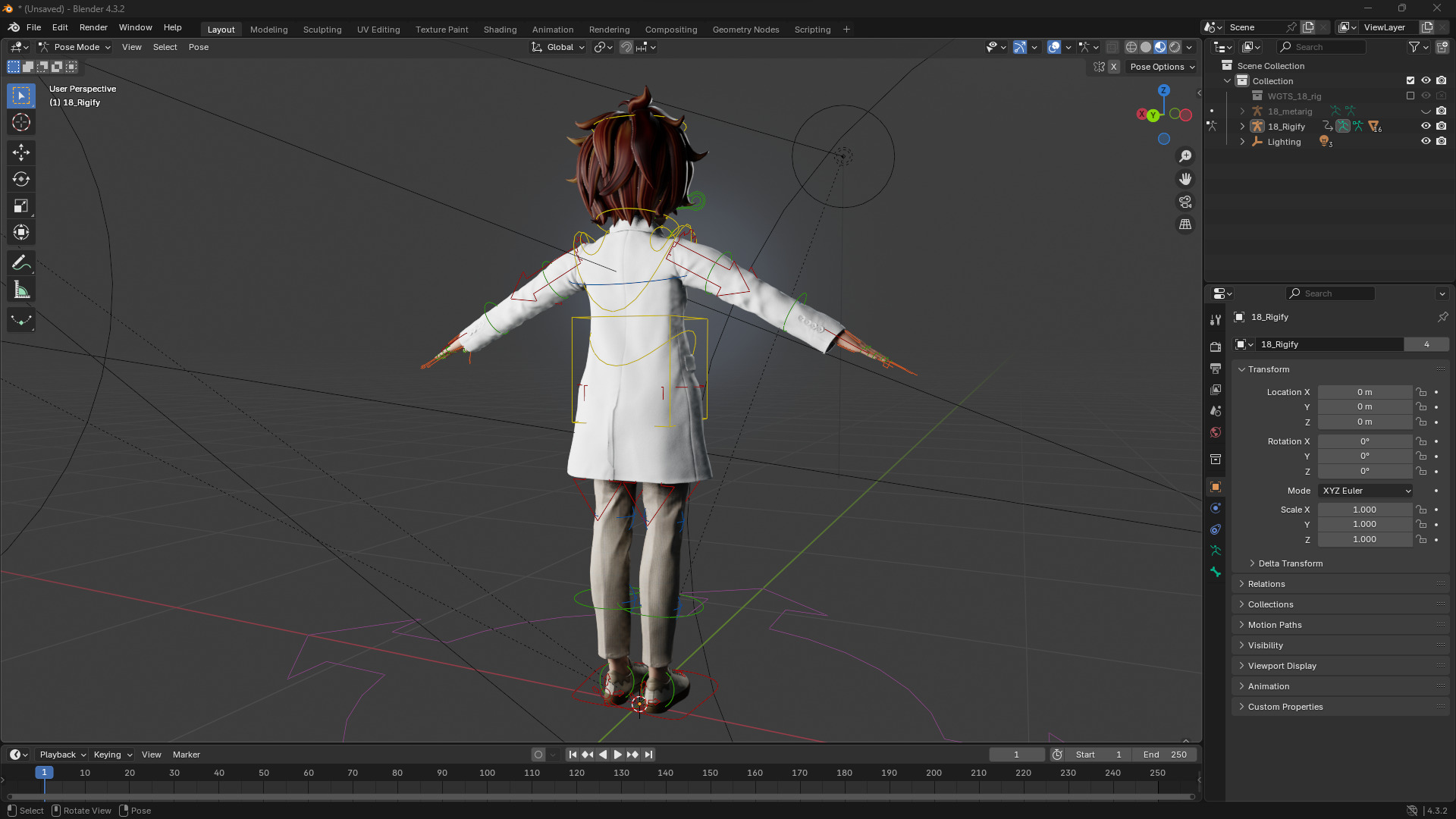 3D model Stylized Cartoon Female Scientist or Teacher or Doctor Rigged ...
