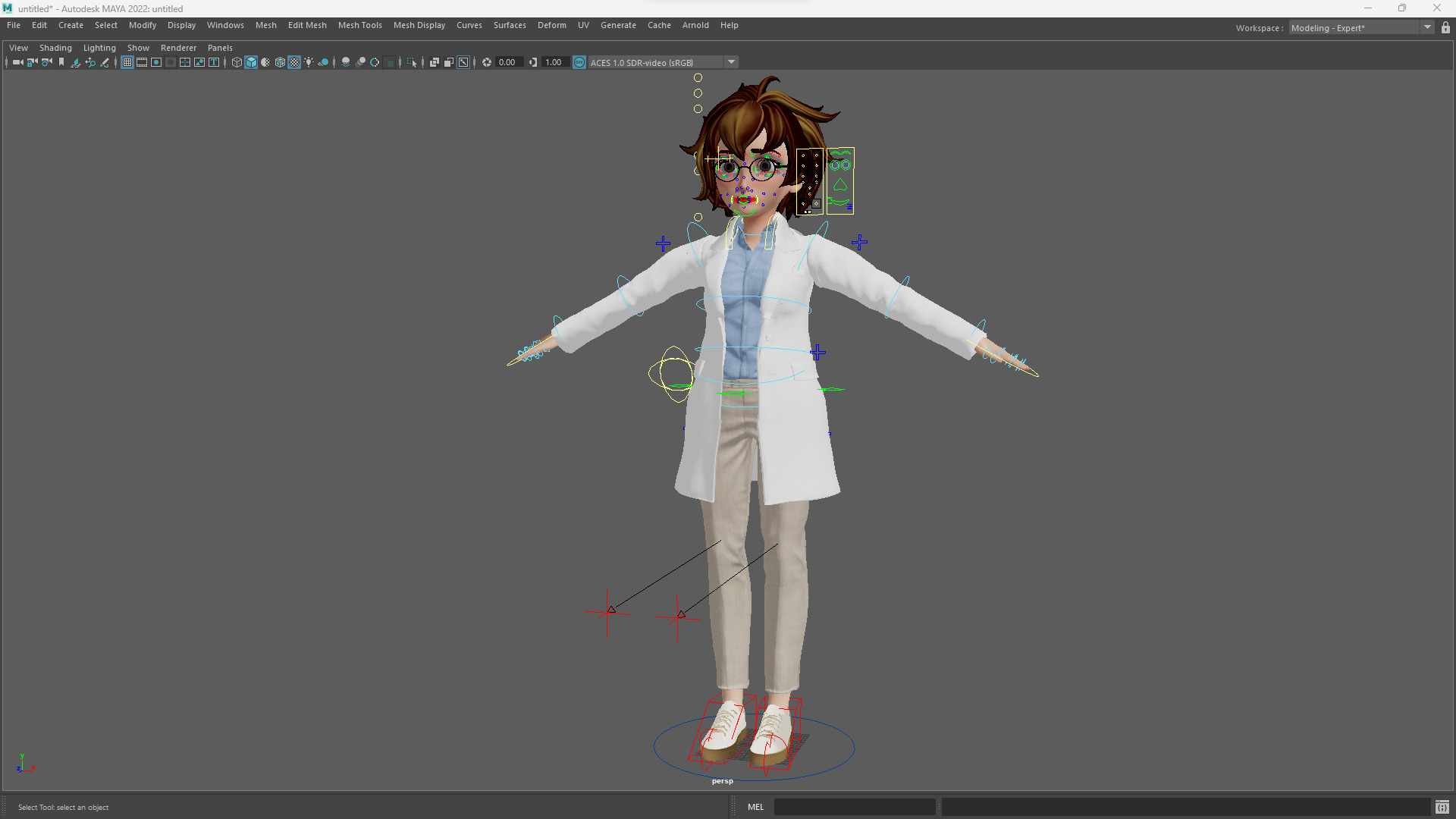3D model Stylized Cartoon Female Scientist or Teacher or Doctor Rigged ...