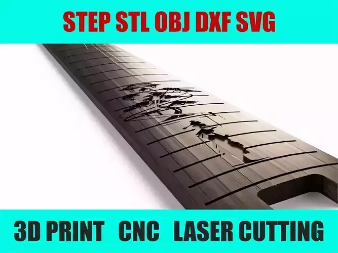 Guitar Fretboard Inlay Cover Mystic Pattern 3D model 3D printable ...