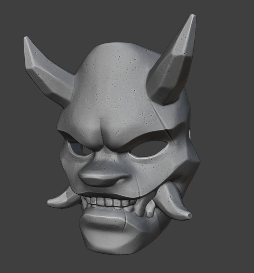 Stylized Japanese Oni Mask 3D model 3D printable | CGTrader