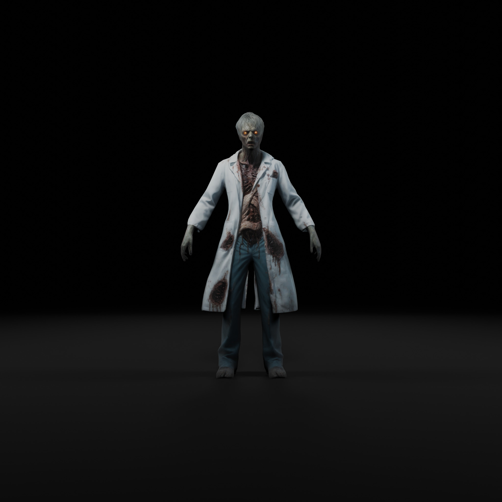 3D model Zombie Scientist - Low Poly Rigged 3D Model VR / AR / low-poly ...