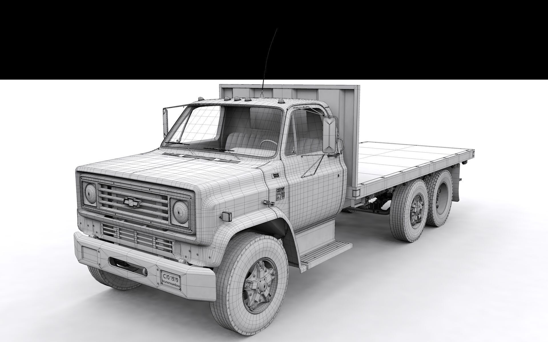Chevy C70 1979 Flatbed Truck 3D model | CGTrader