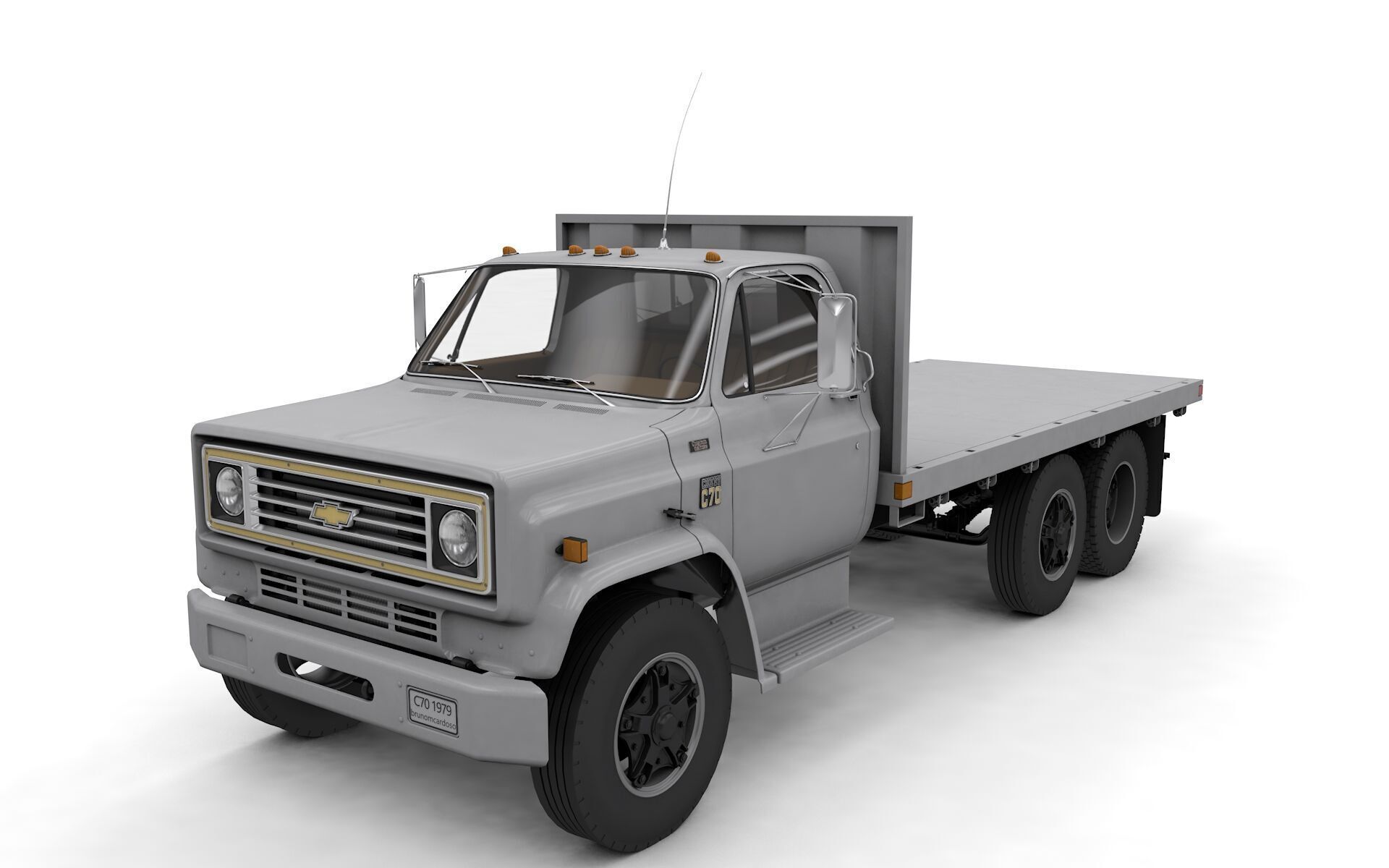Chevy C70 1979 Flatbed Truck 3D model | CGTrader