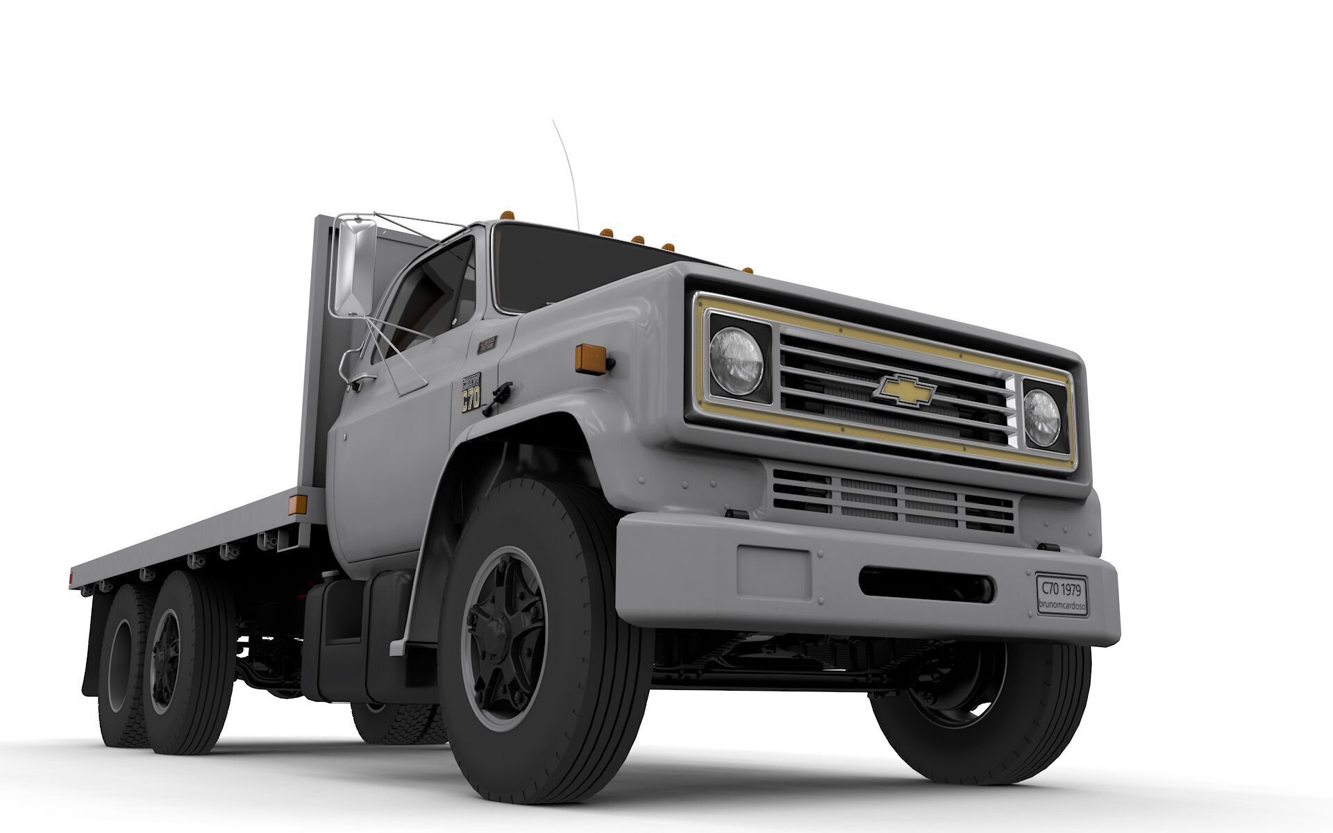 Chevy C70 1979 Flatbed Truck 3D model | CGTrader