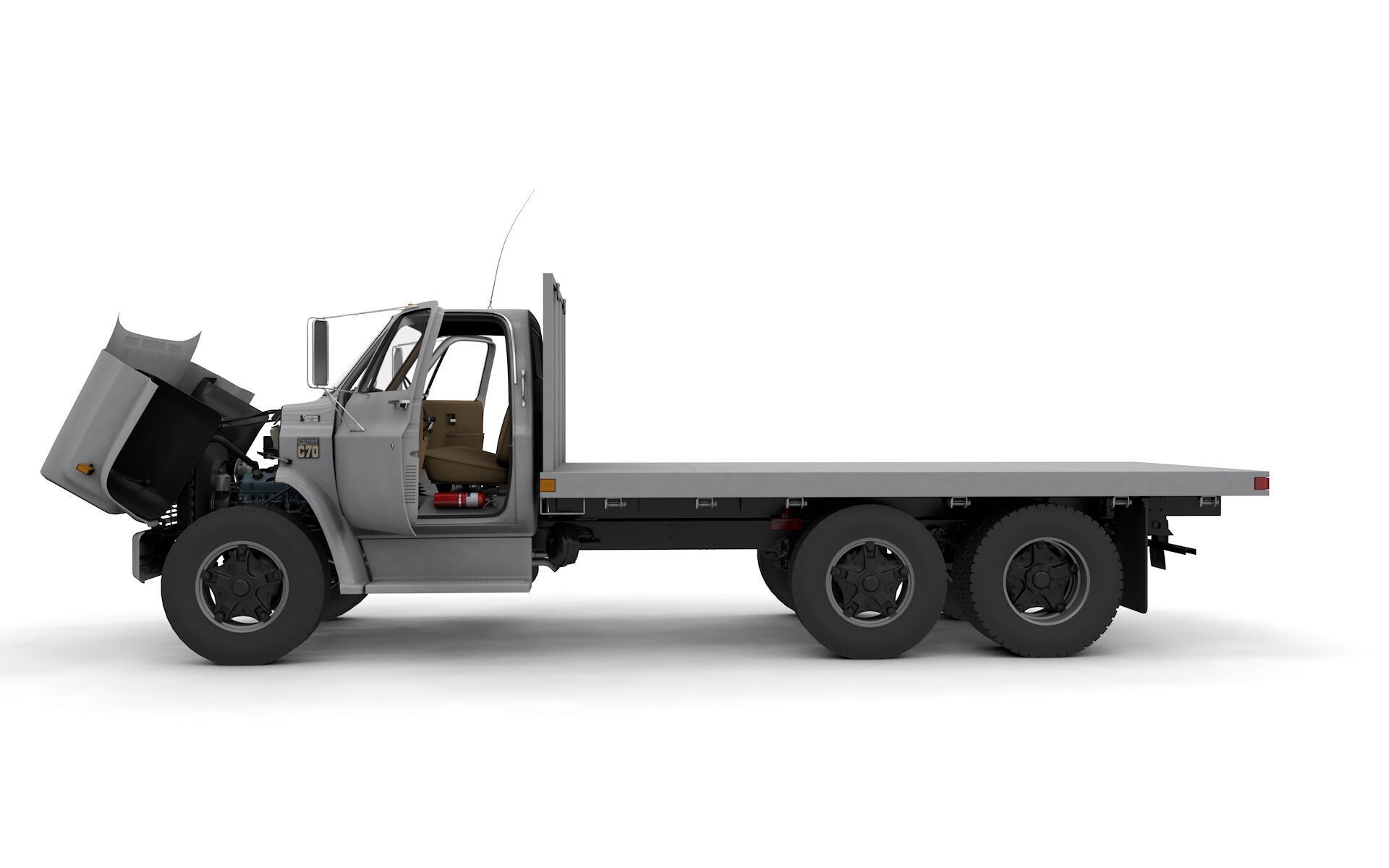 Chevy C70 1979 Flatbed Truck 3D model | CGTrader