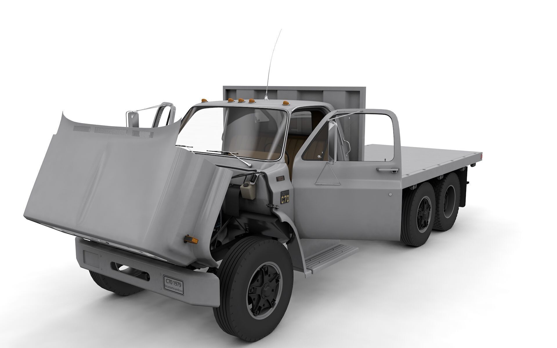Chevy C70 1979 Flatbed Truck 3D model | CGTrader