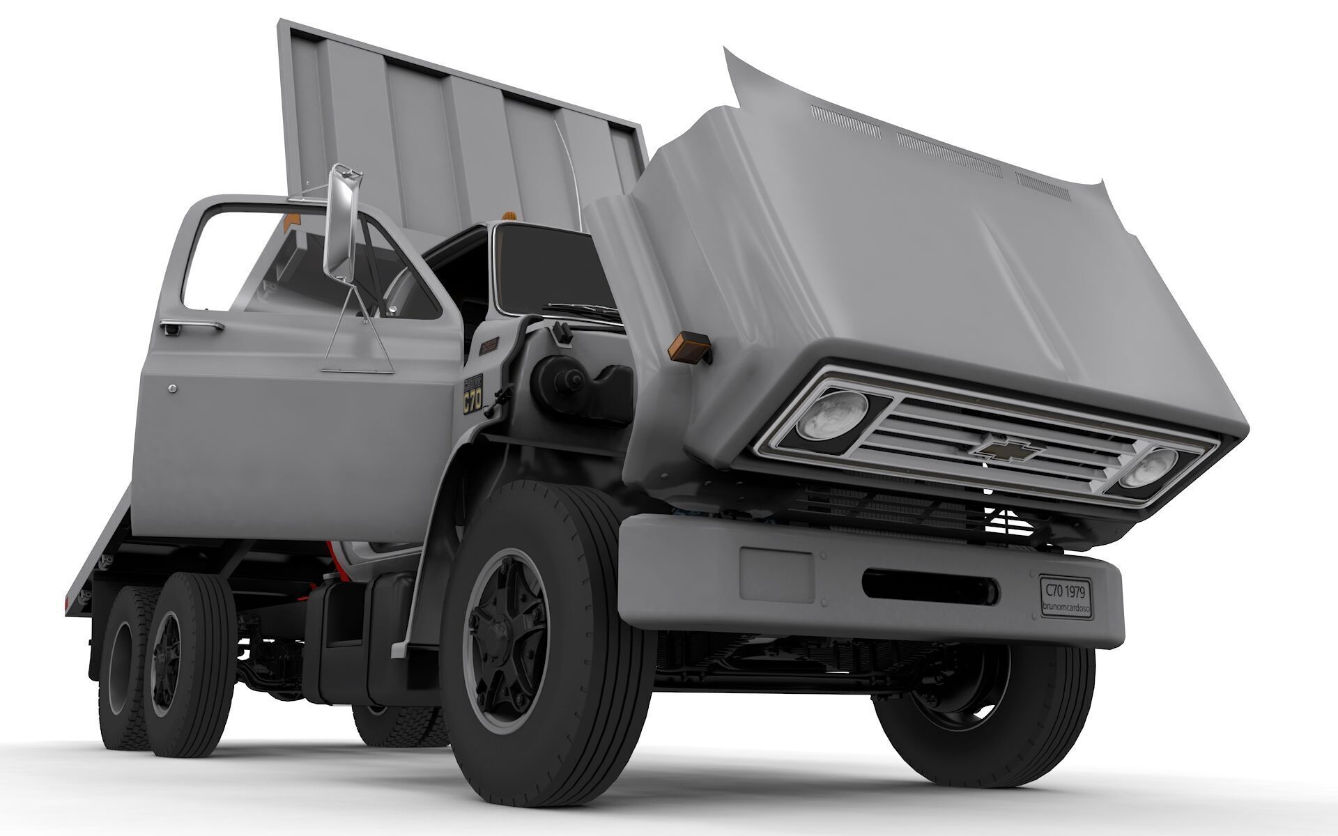 Chevy C70 1979 Flatbed Truck 3D model | CGTrader