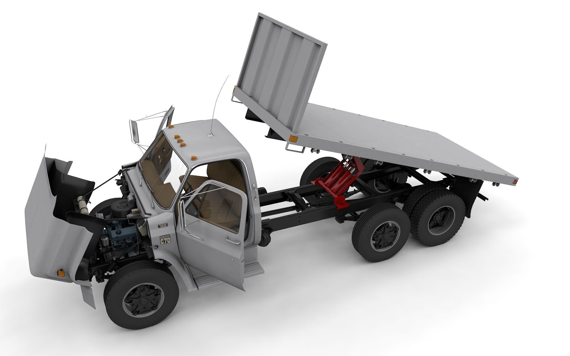 Chevy C70 1979 Flatbed Truck 3D model | CGTrader