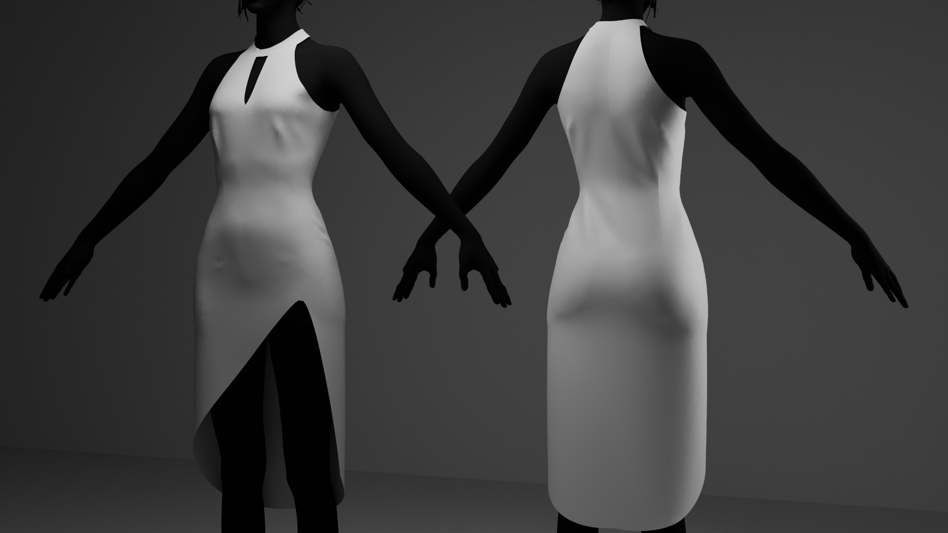 Basic Female Dress free 3D model | CGTrader