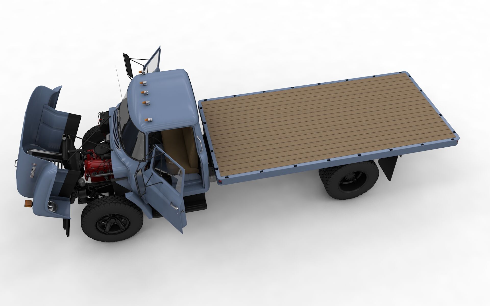 International Loadstar 1600 Flatbed Truck 1974 3D model | CGTrader