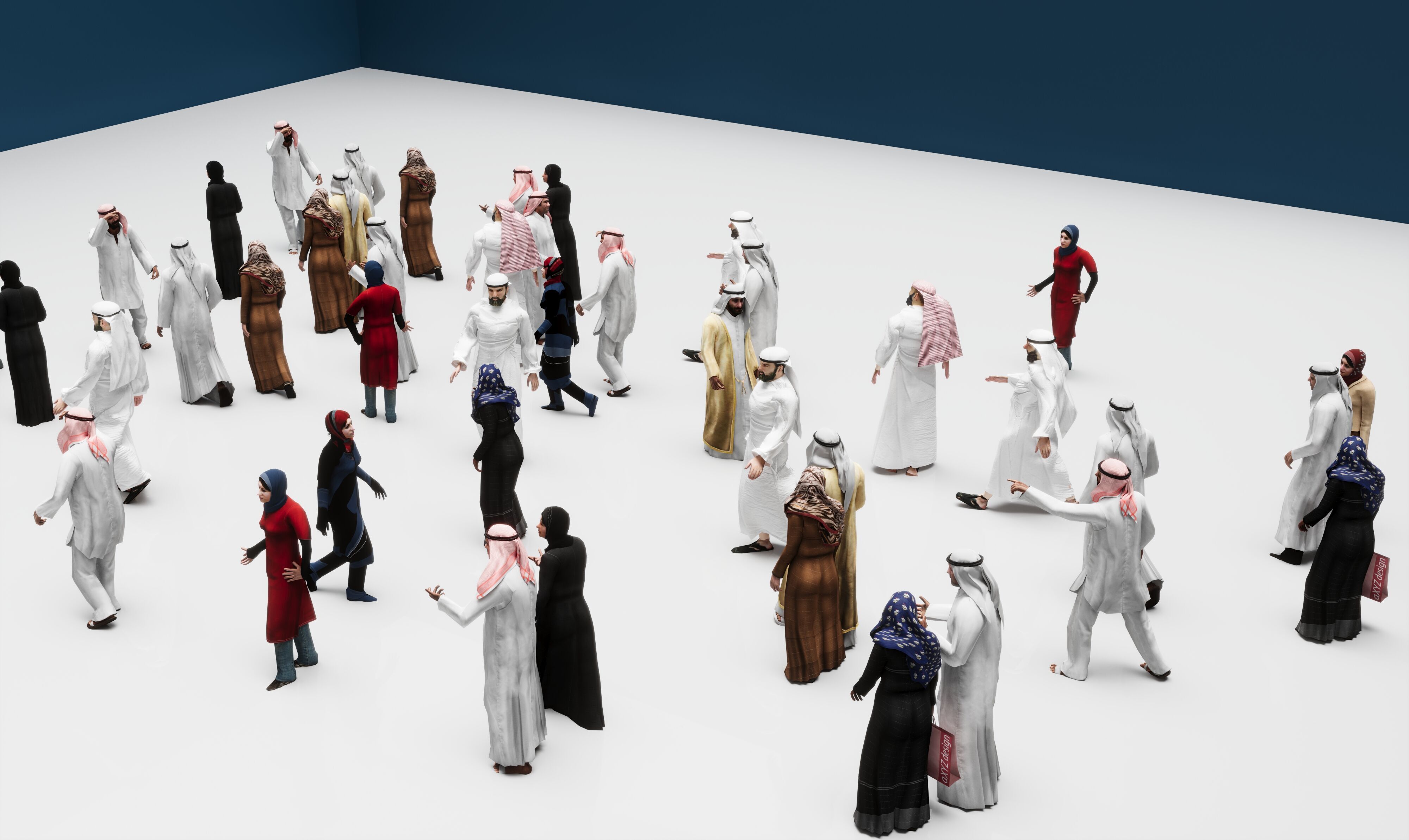 Saudi man and woman 3D model 3D model | CGTrader