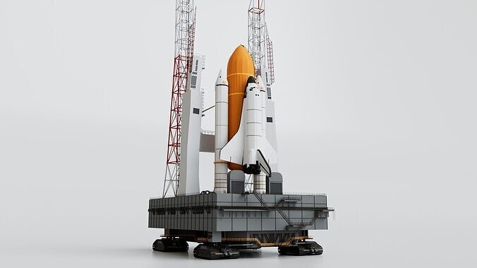 Nasa Crawler Mobile Launch Platform and Space Shuttle Rocket 3D model ...
