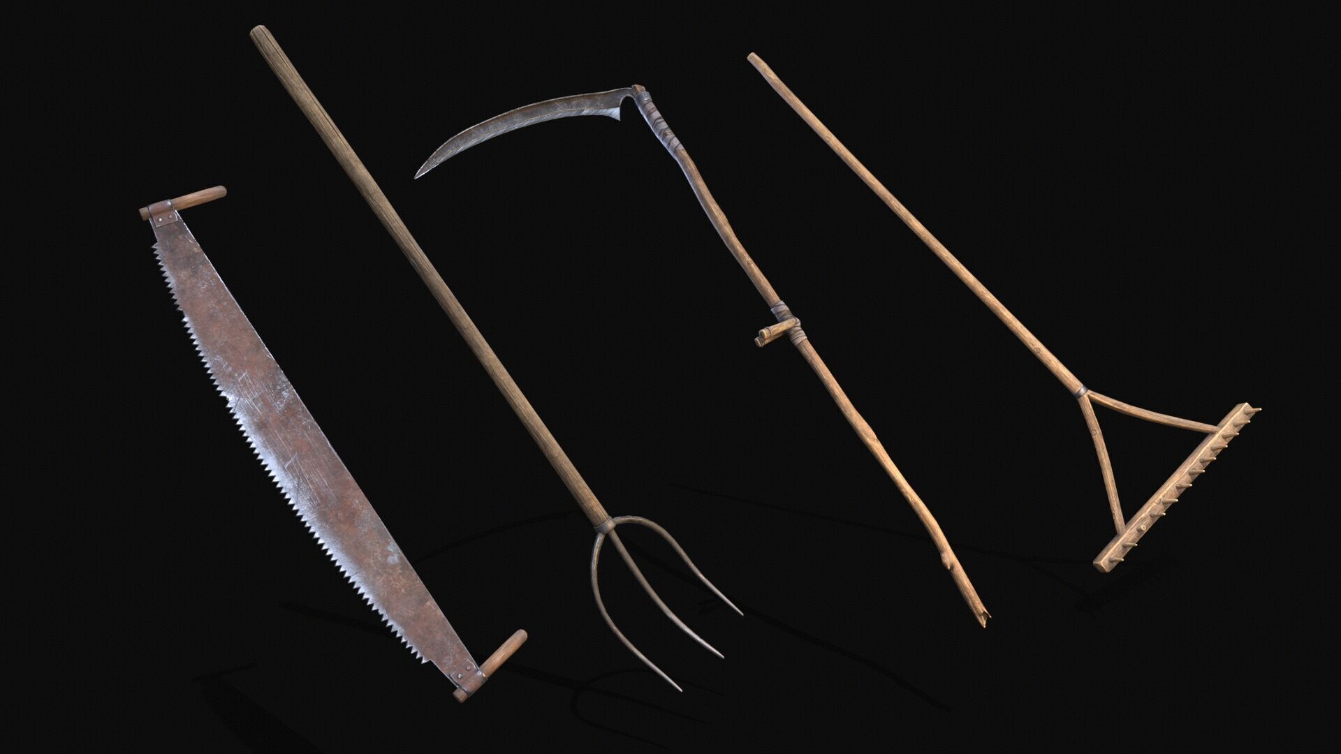 3D model Medieval Farming Tools VR / AR / low-poly | CGTrader