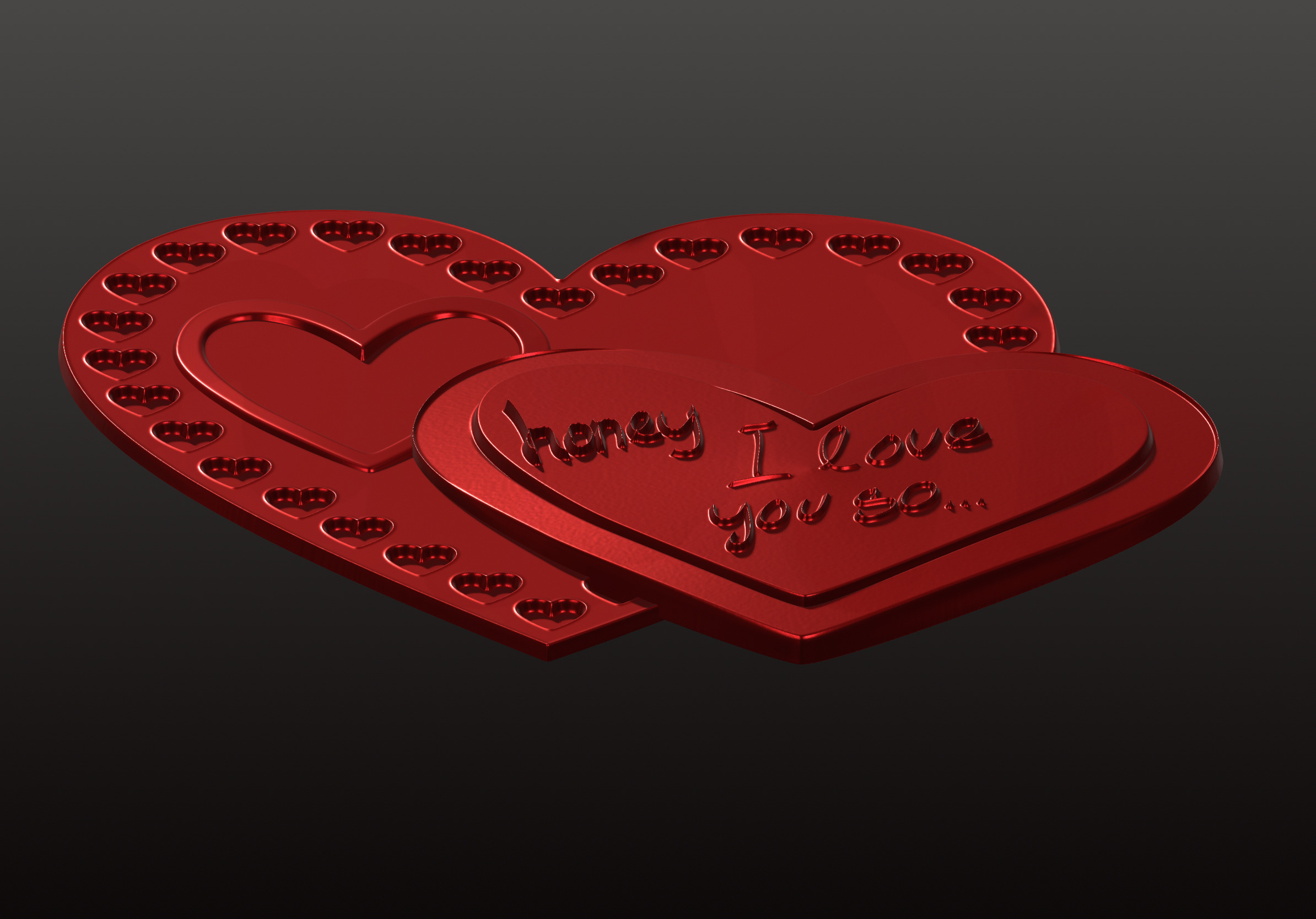Double Heart 3D Model STL for CNC Printing free 3D model 3D printable ...