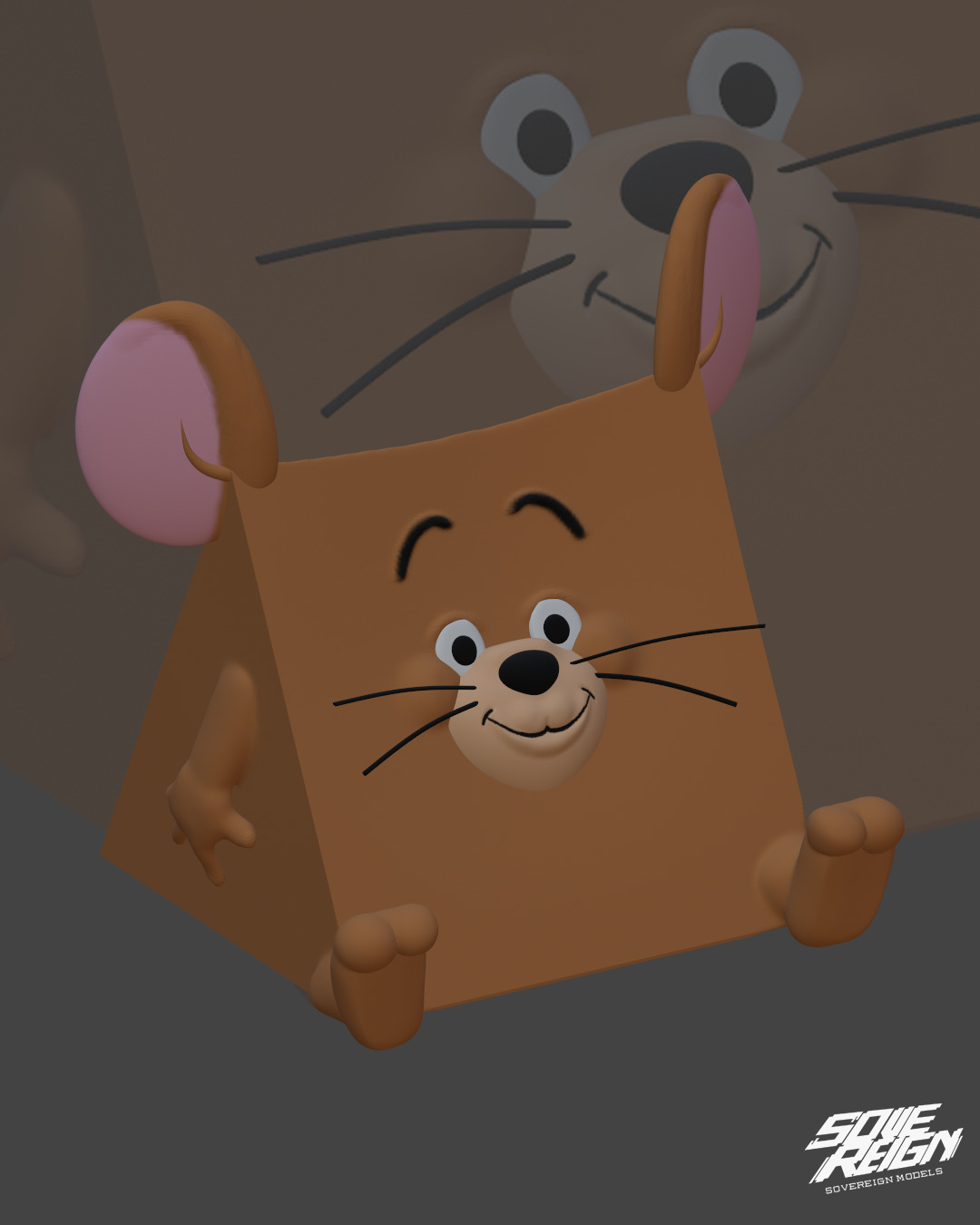Tom and Jerry Triangle Jerry meme Model 3D model 3D printable | CGTrader