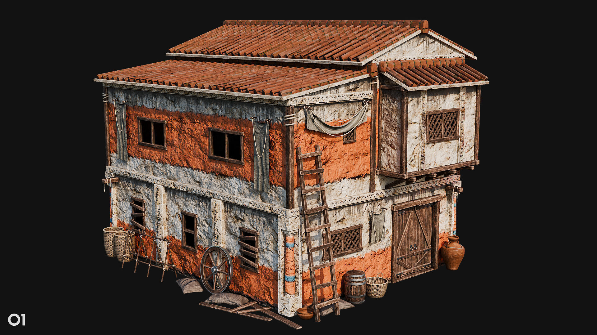 3D model ANCIENT 01 with INTERIORS 4K VR / AR / low-poly | CGTrader
