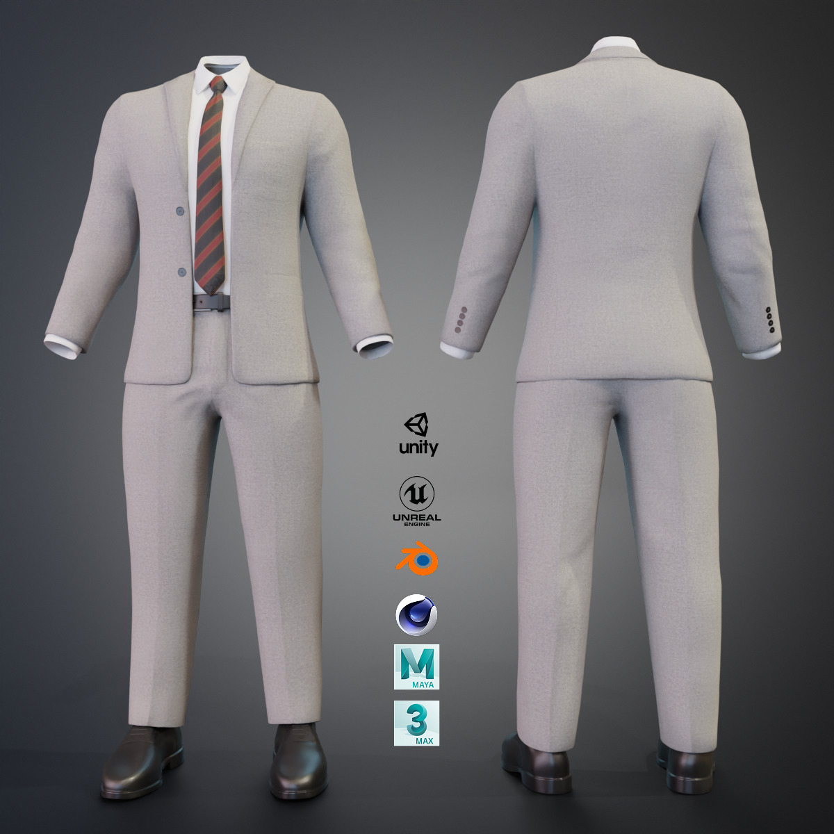 3D model Men Formal Suit - Animation and Game-Ready VR / AR / low-poly ...