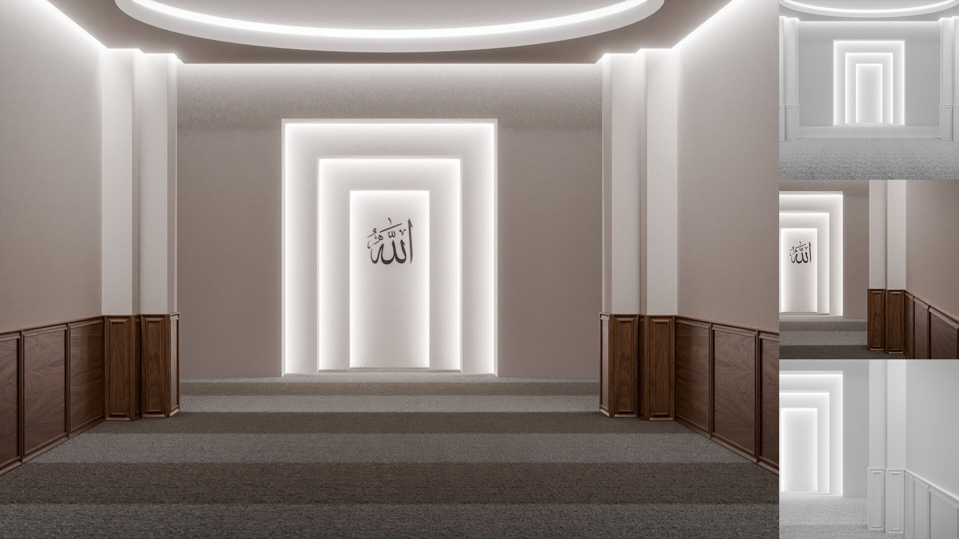 Bright mosque interior 3D model | CGTrader
