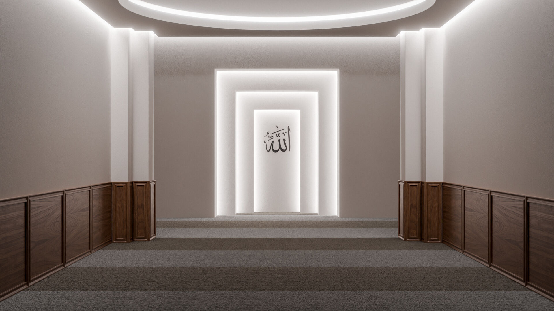 Bright mosque interior 3D model | CGTrader