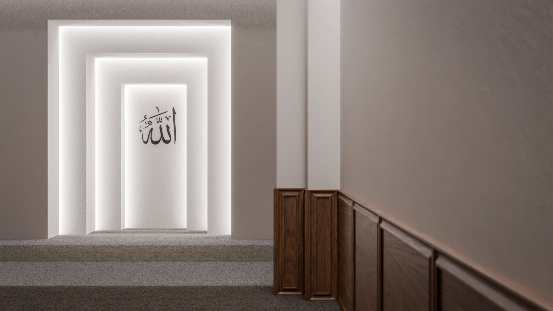 Bright mosque interior 3D model | CGTrader