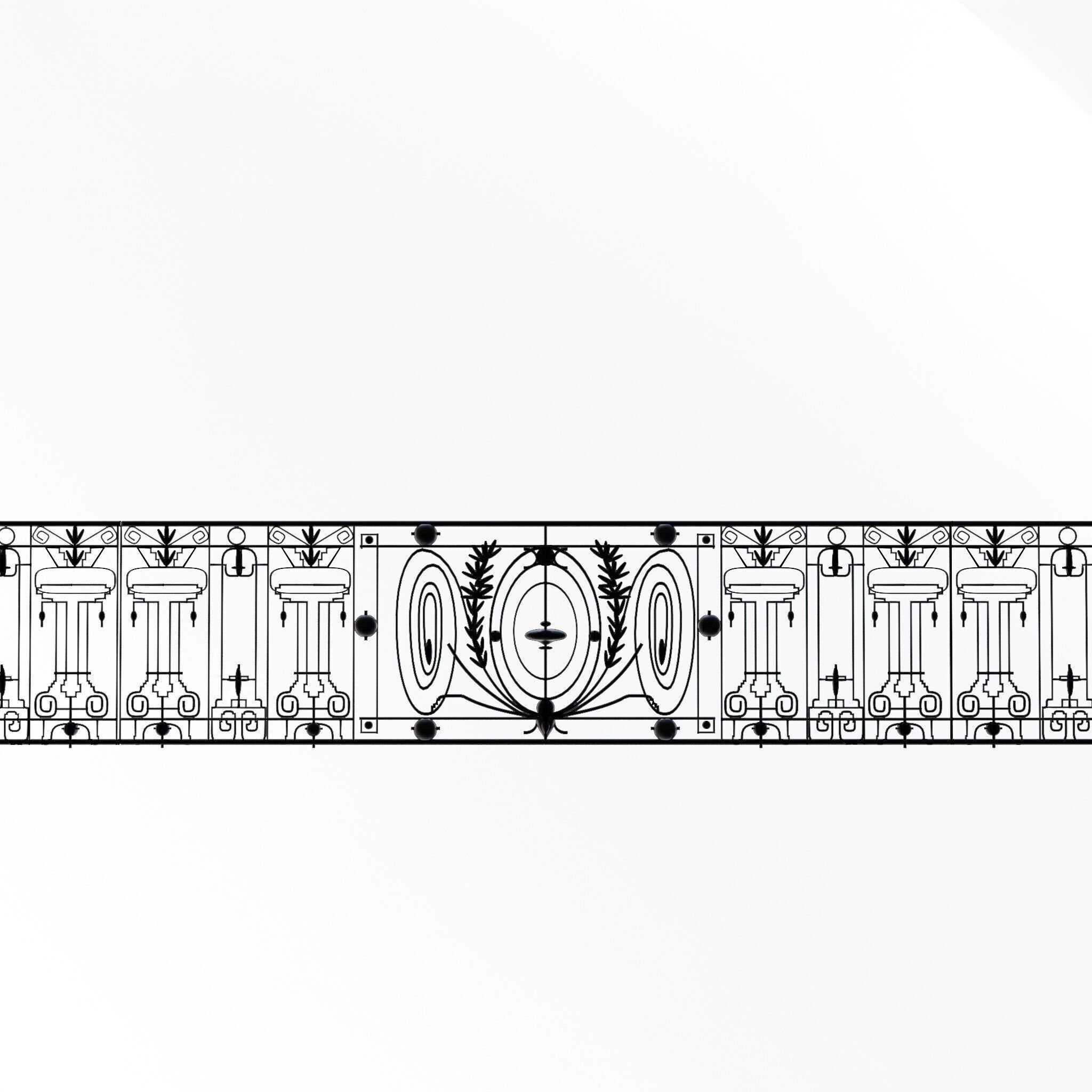 Paris vintage balcony railing 3D model | CGTrader