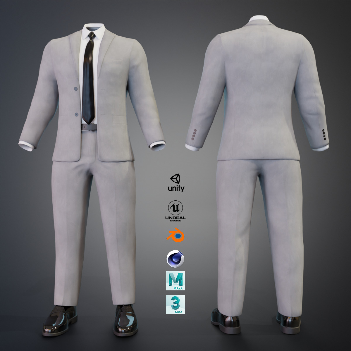 3D model Classic Men Formal Suit Animation and Game Ready VR / AR / low ...