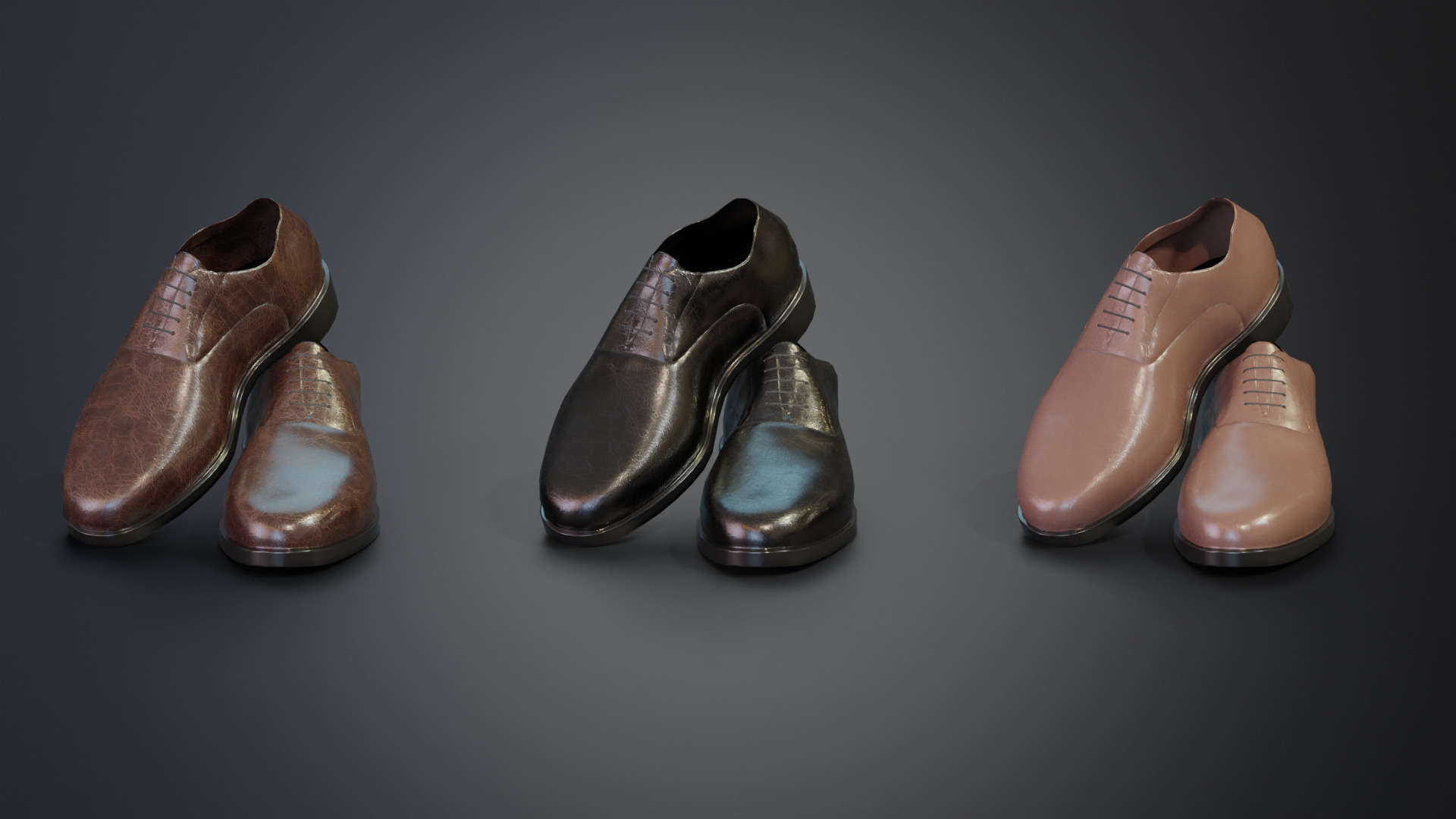 3D model Men Leather Shoes - Realistic and Game-Ready VR / AR / low ...