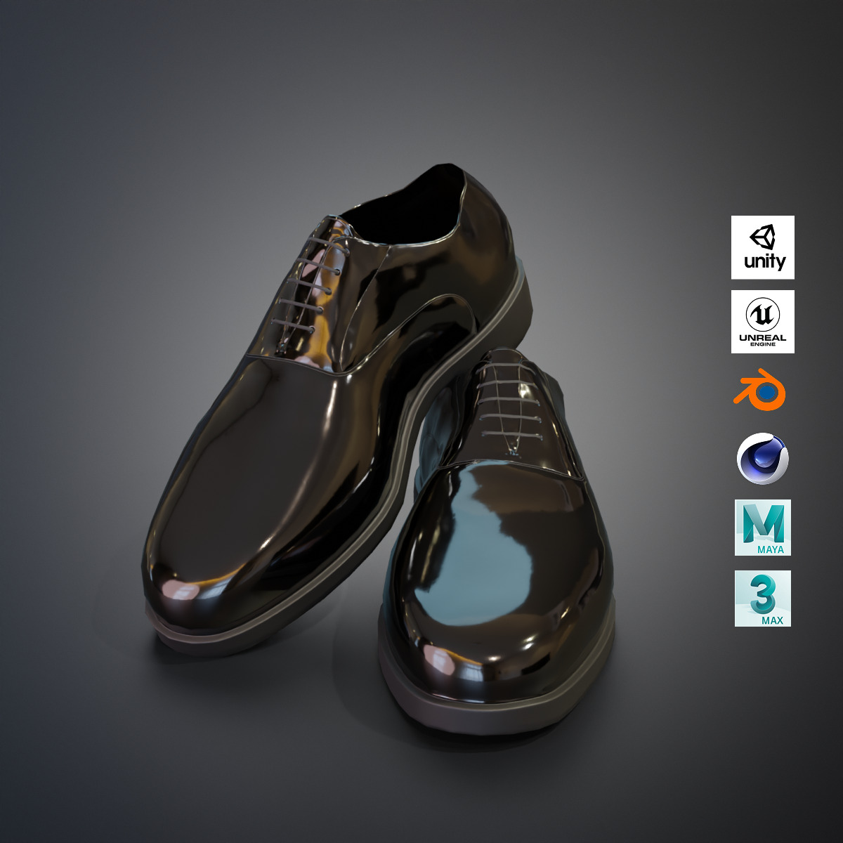 3D model Classic Men Leather Shoes - Realistic and Game-Ready VR / AR ...